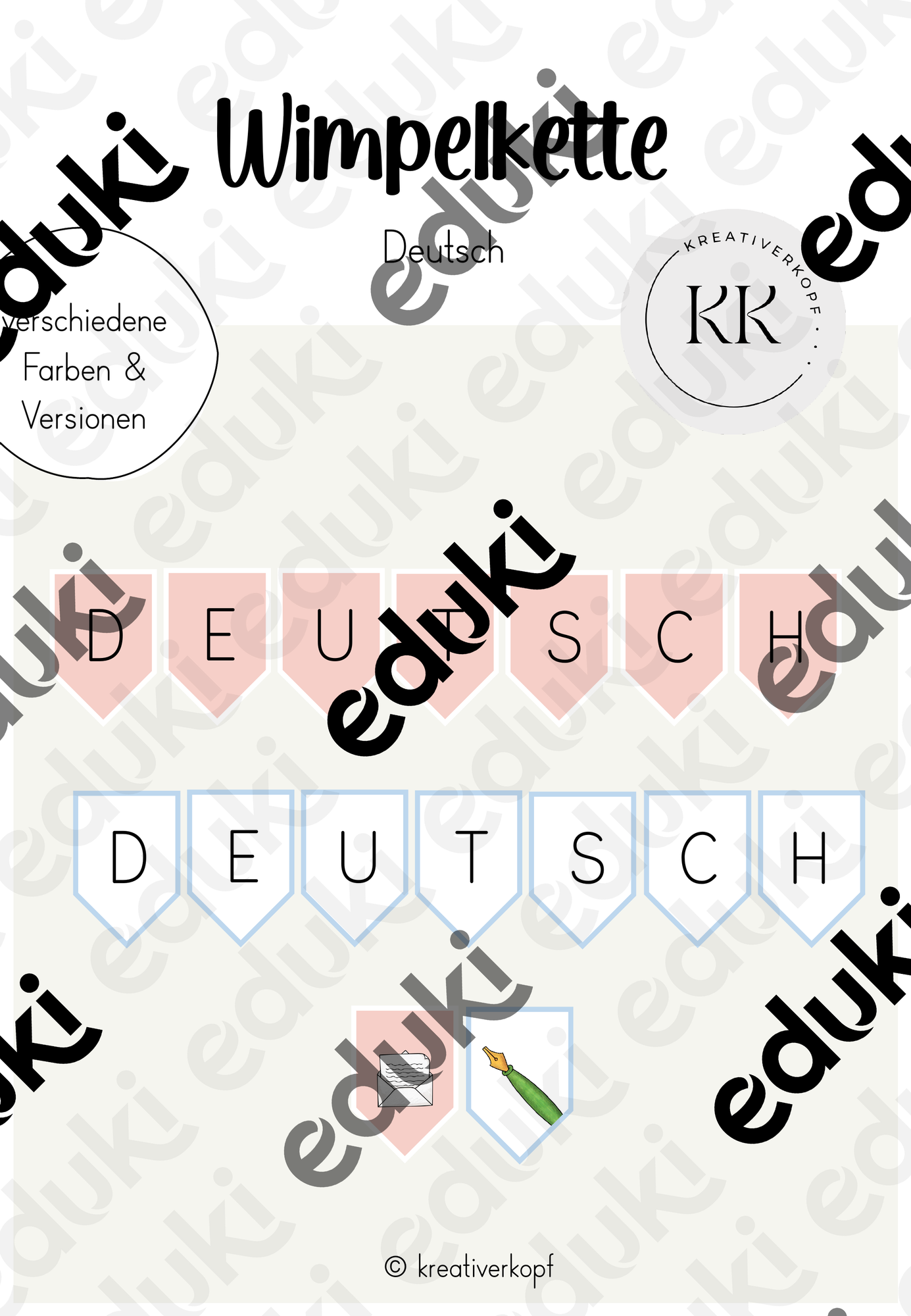 Wimpelkette - Deutsch – Unterrichtsmaterial in den Fächern Deutsch ...