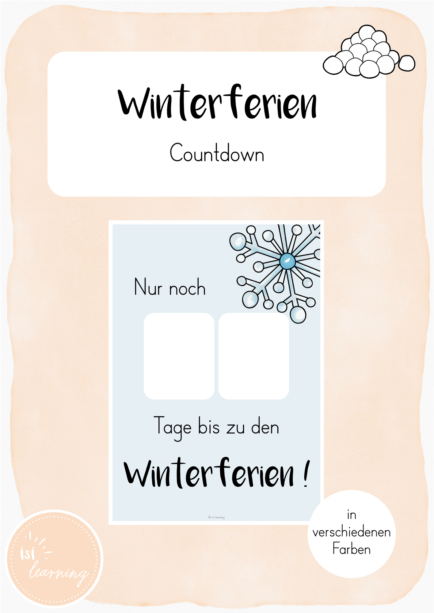 Winterferien: Countdown – Unterrichtsmaterial im Fach Fachübergreifendes