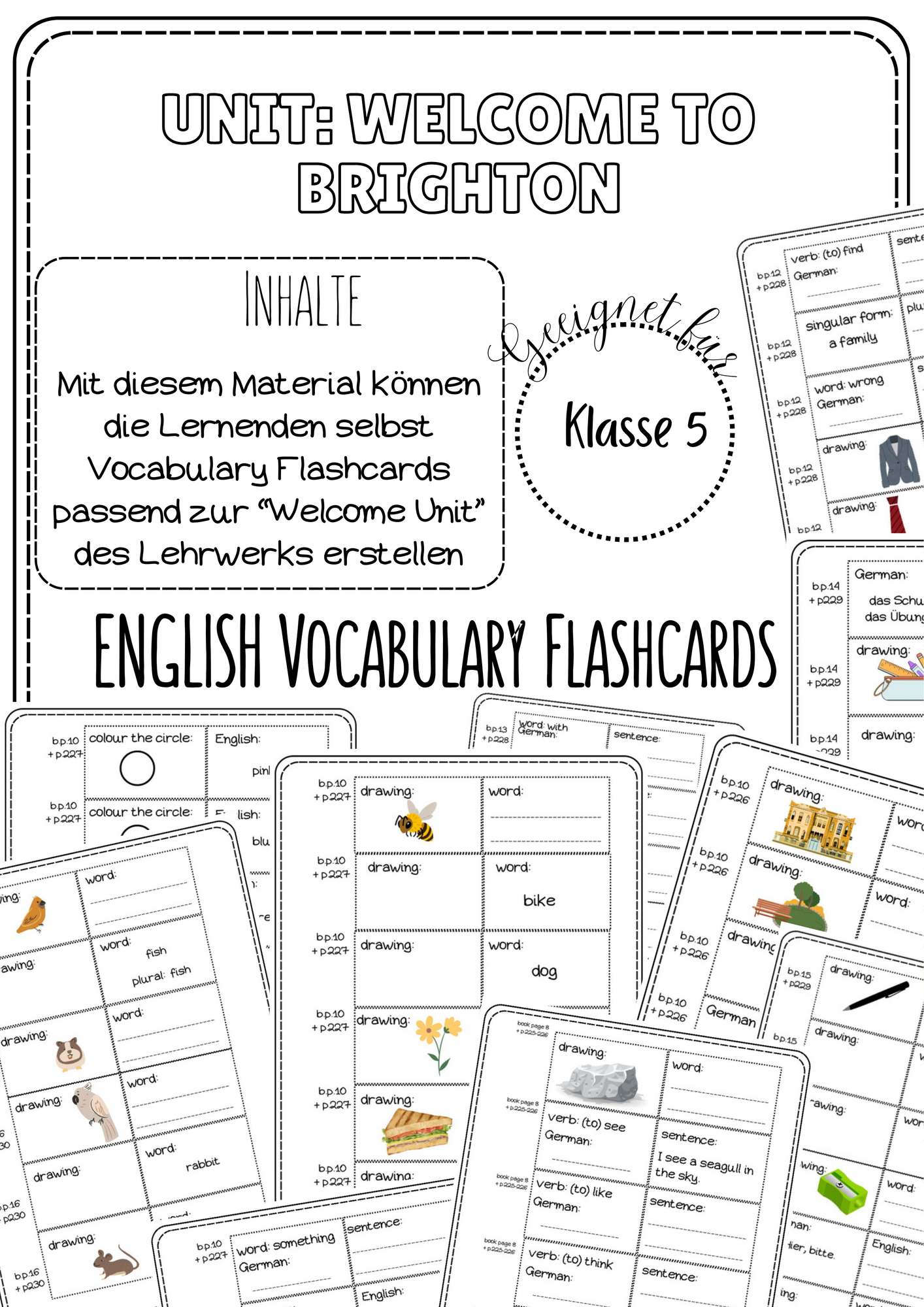 Vocabulary Flashcards - Welcome Unit – Unterrichtsmaterial im Fach Englisch