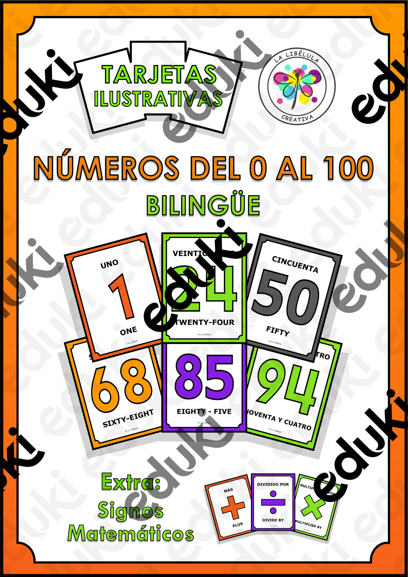 FLASH CARDS NUMEROS 0 A 100 HALLOWEEN BILINGUE - material de la ...