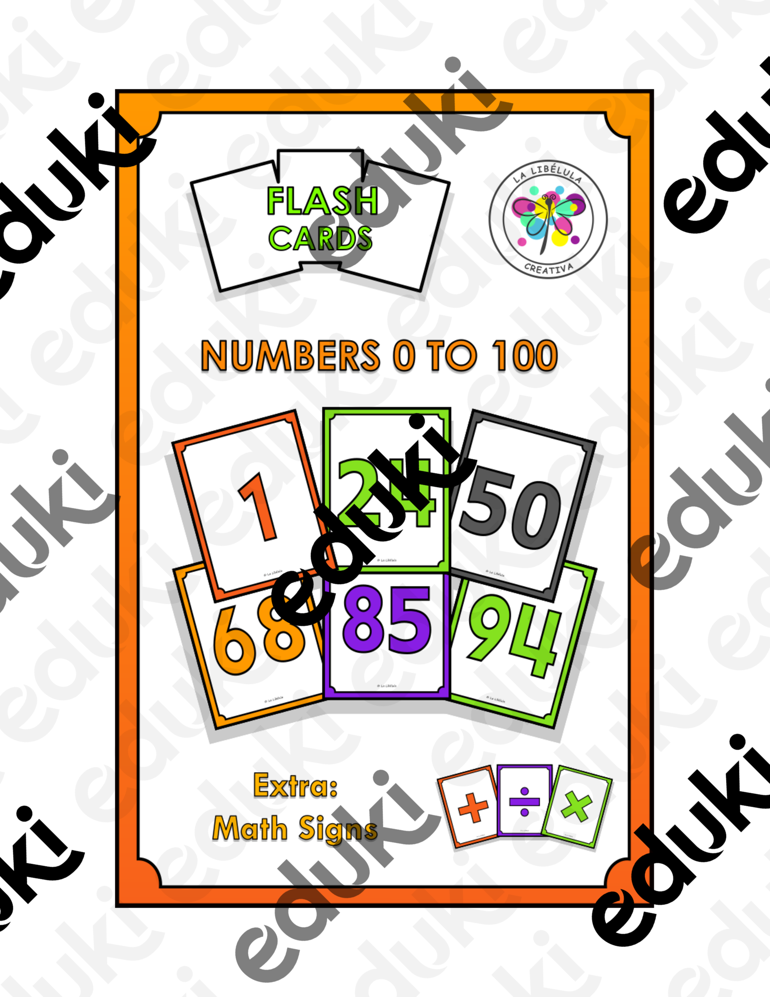 FLASH CARDS NUMBERS 1 TO 100 HALLOWEEN TARJETAS NUMEROS - material de ...