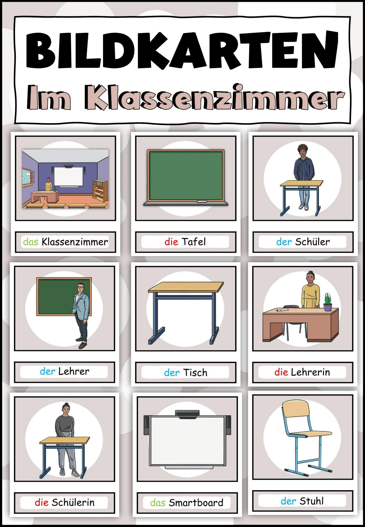 Bildkarten und Wortkarten "Im Klassenzimmer" Schule - DaZ / DaF ...