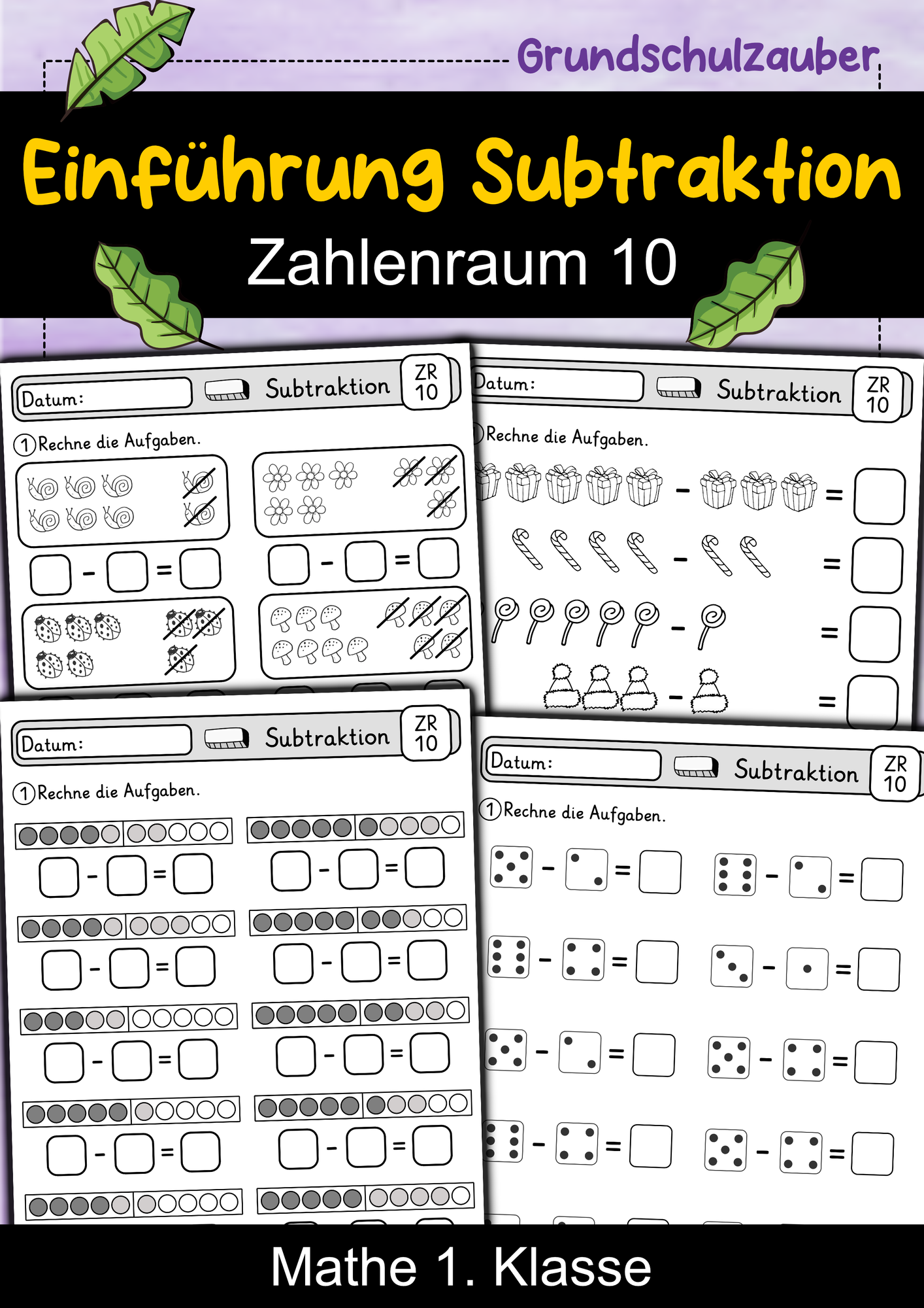 Einführung Subtraktion - Zahlenraum 10 - Mathe 1. Klasse ...