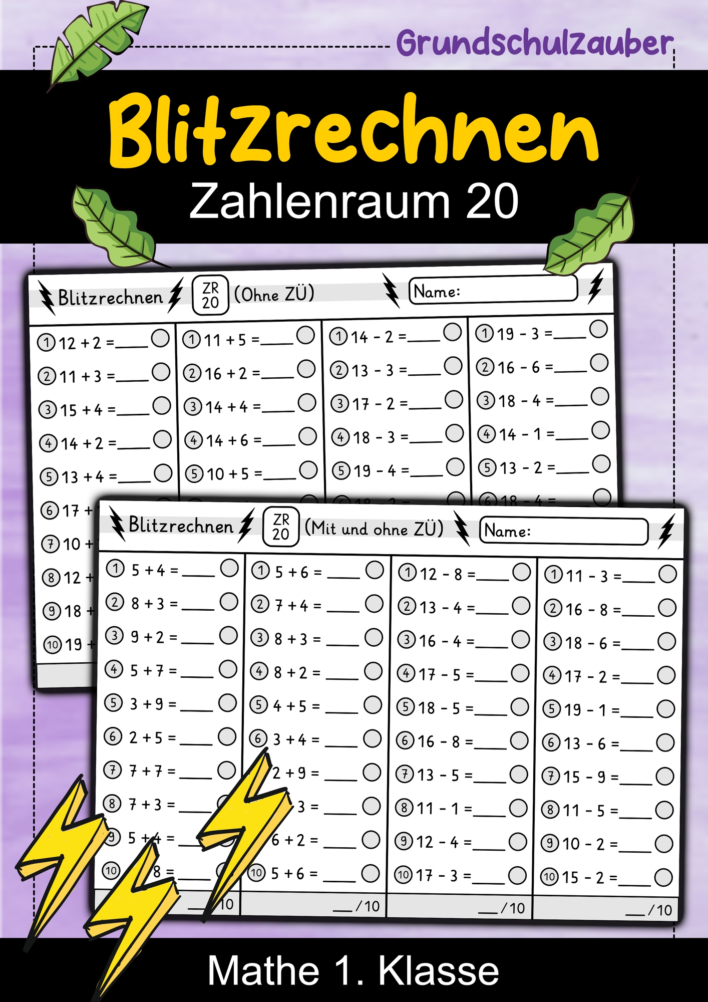 Blitzrechnen im Zahlenraum 20 | Mathe 1. Klasse | Addition und ...