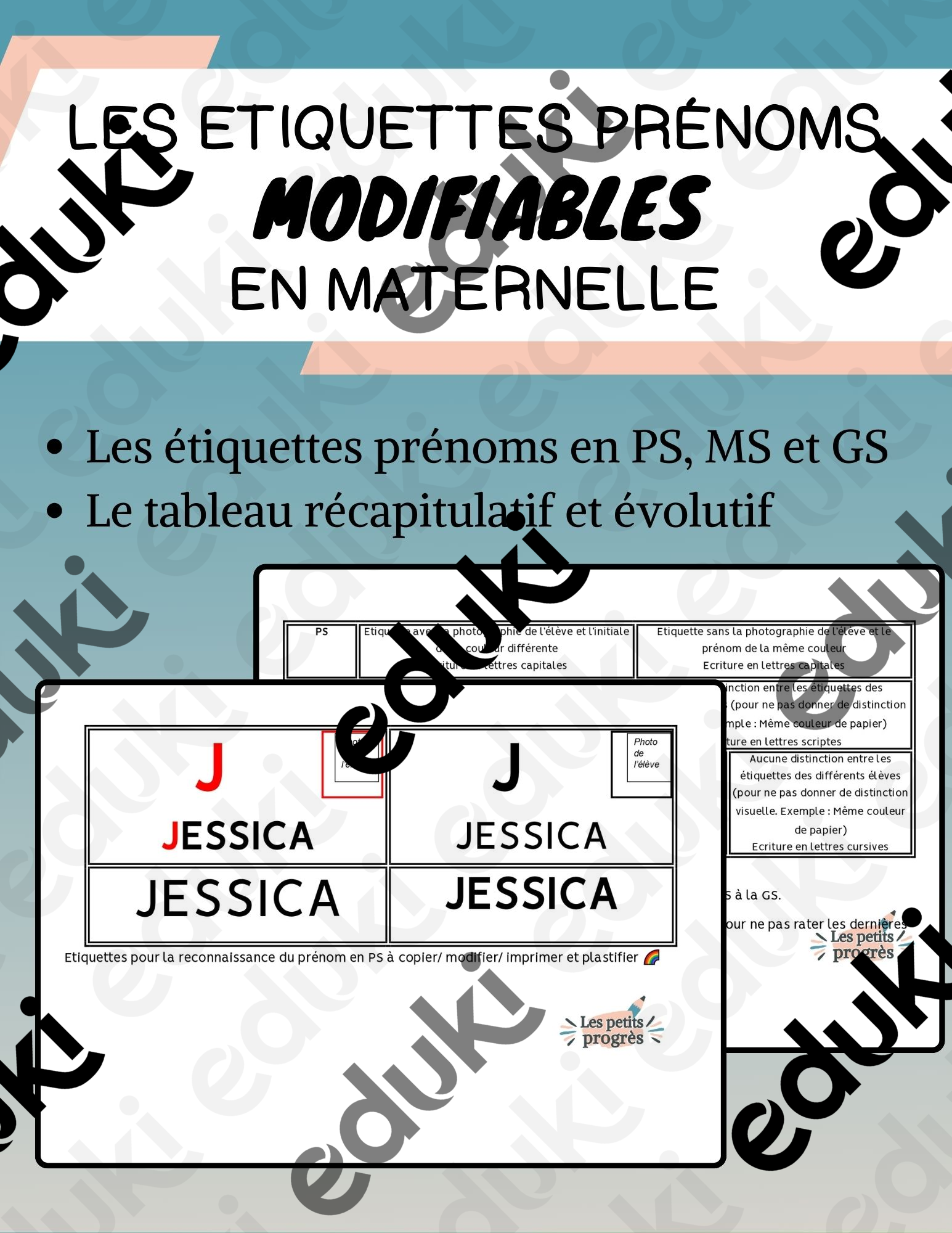 Les étiquettes prénoms modifiables en Maternelle (PS, MS, GS ...