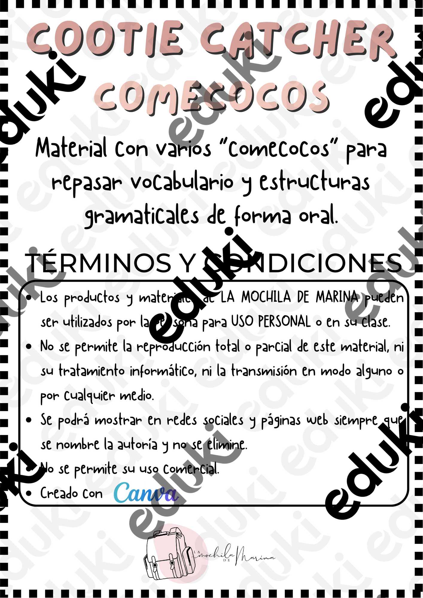 COMECOCOS - COOTIE CATCHER - material de la siguiente asignatura Inglés ...