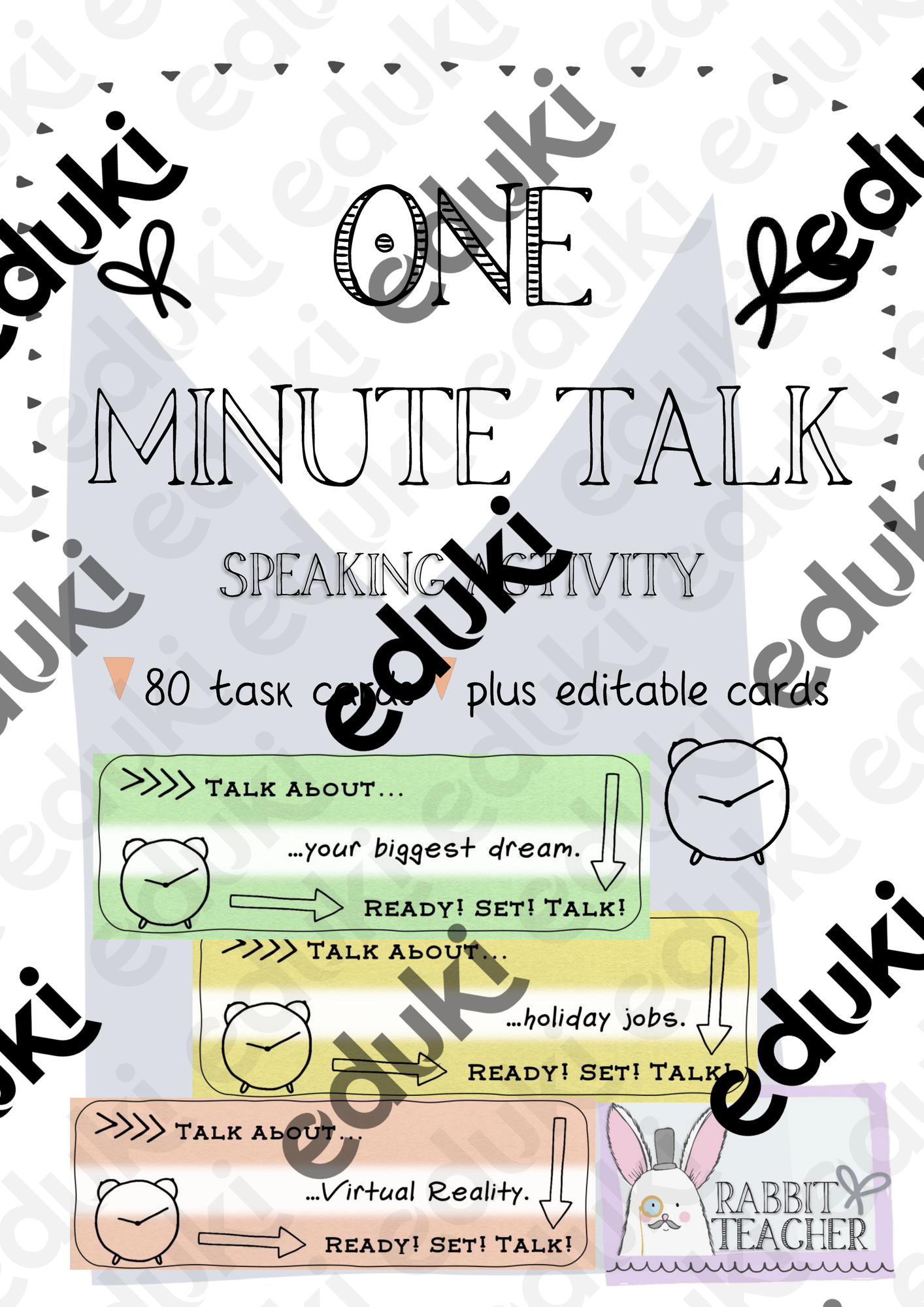Speaking activity: One minute talk (80 task cards ...
