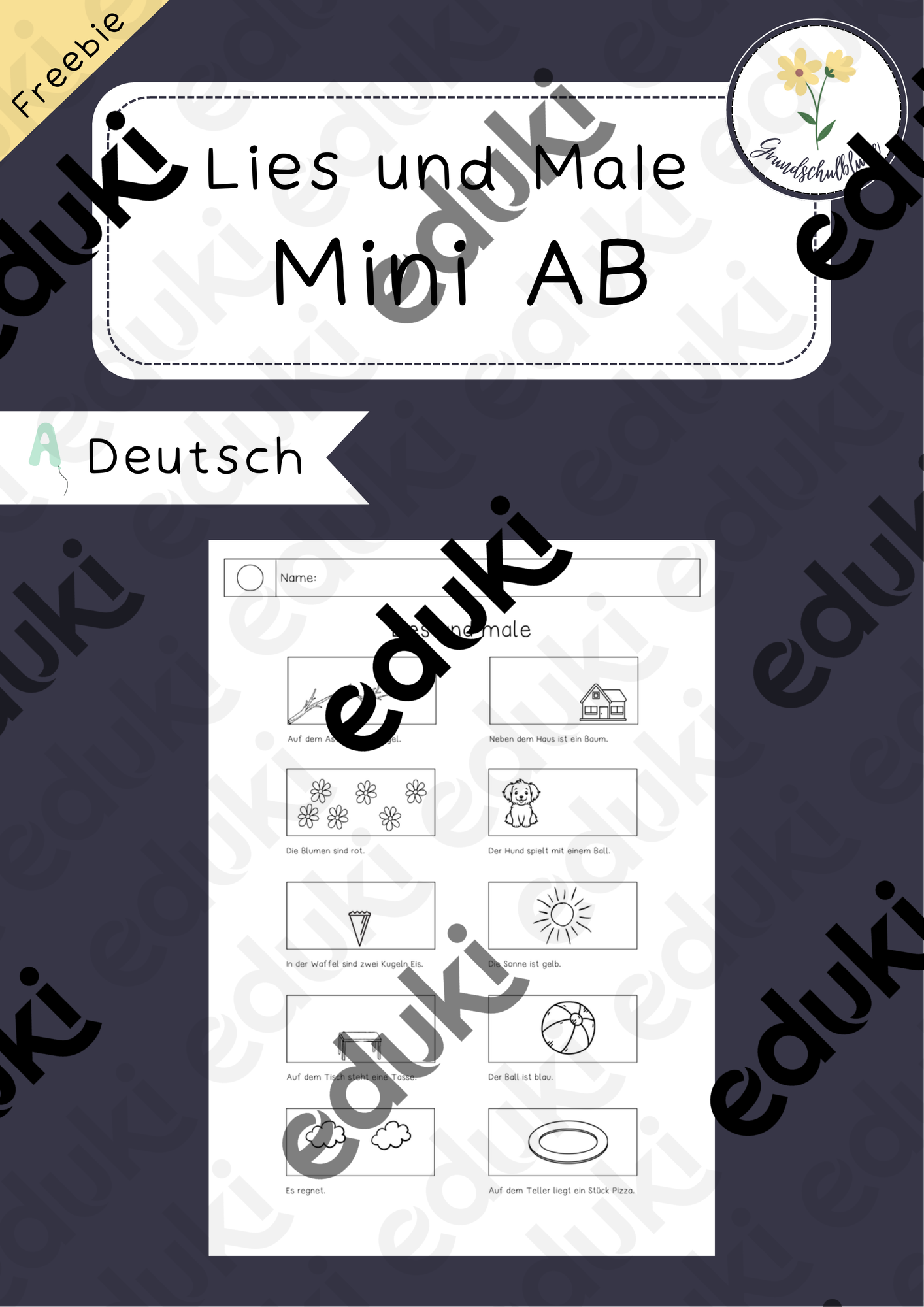 Mini AB: Lies und Male Freebie – Unterrichtsmaterial im Fach Deutsch