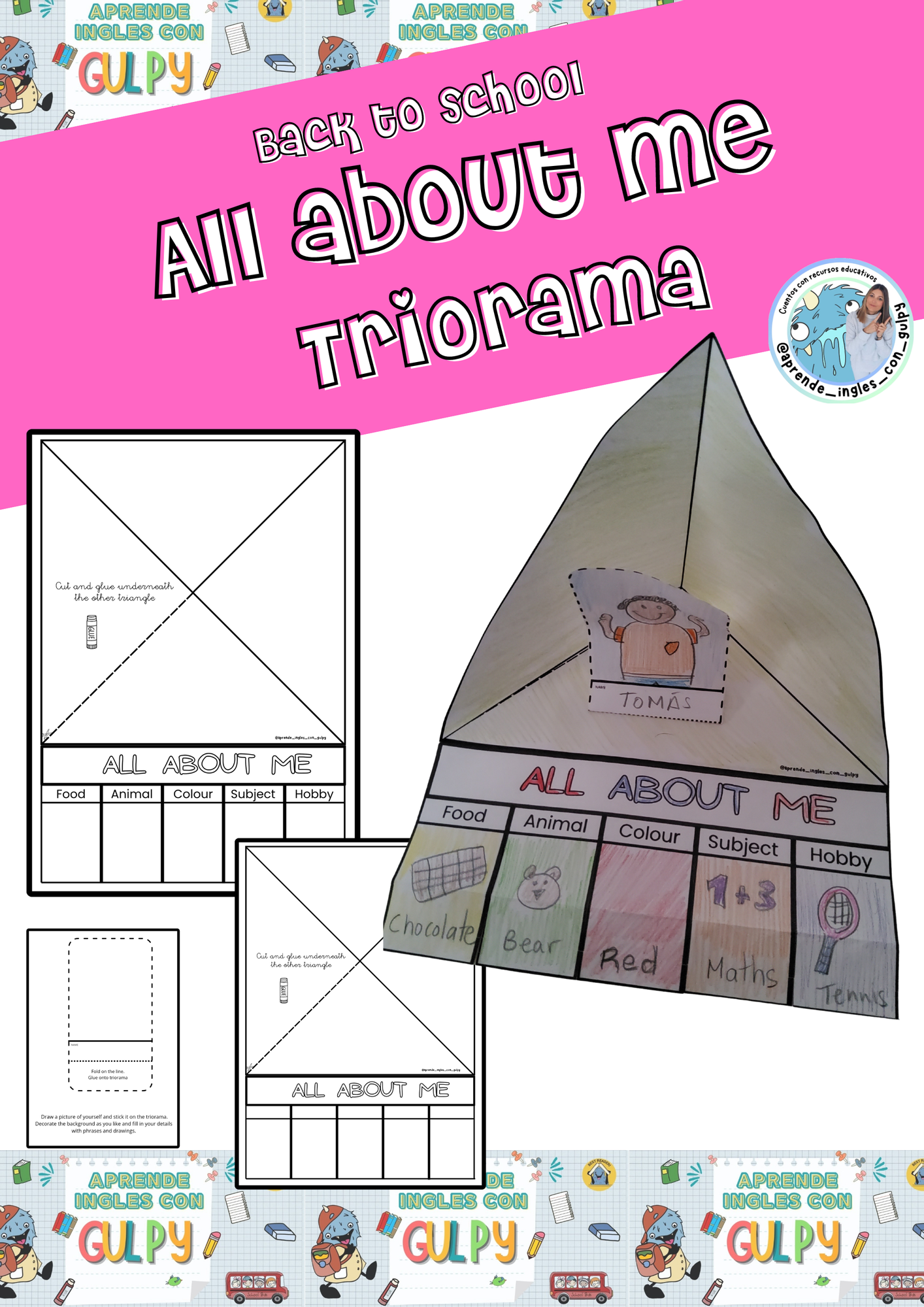 Back to school all about me triorama - material de la siguiente ...