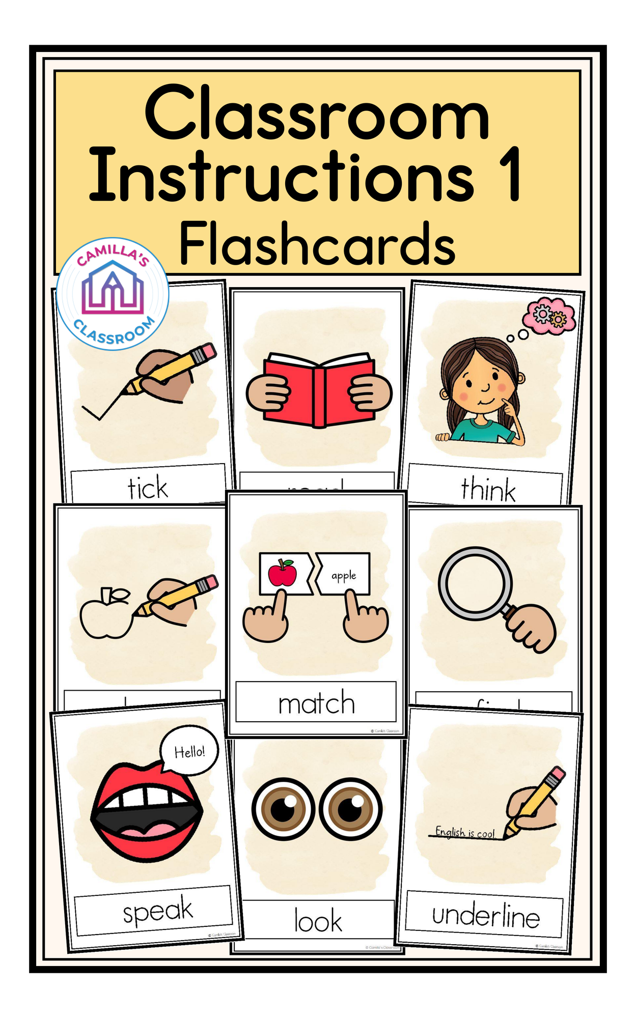 Classroom Instructions 1- Flashcards - material de la siguiente ...