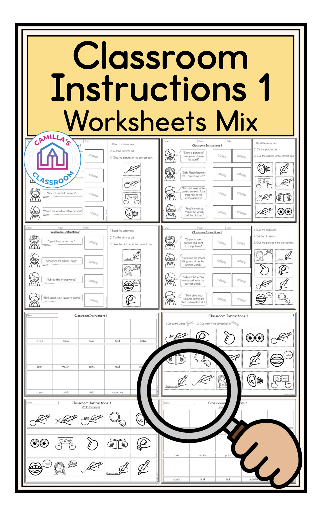 Classroom Instructions 1 - Worksheets Mix - material de la siguiente ...