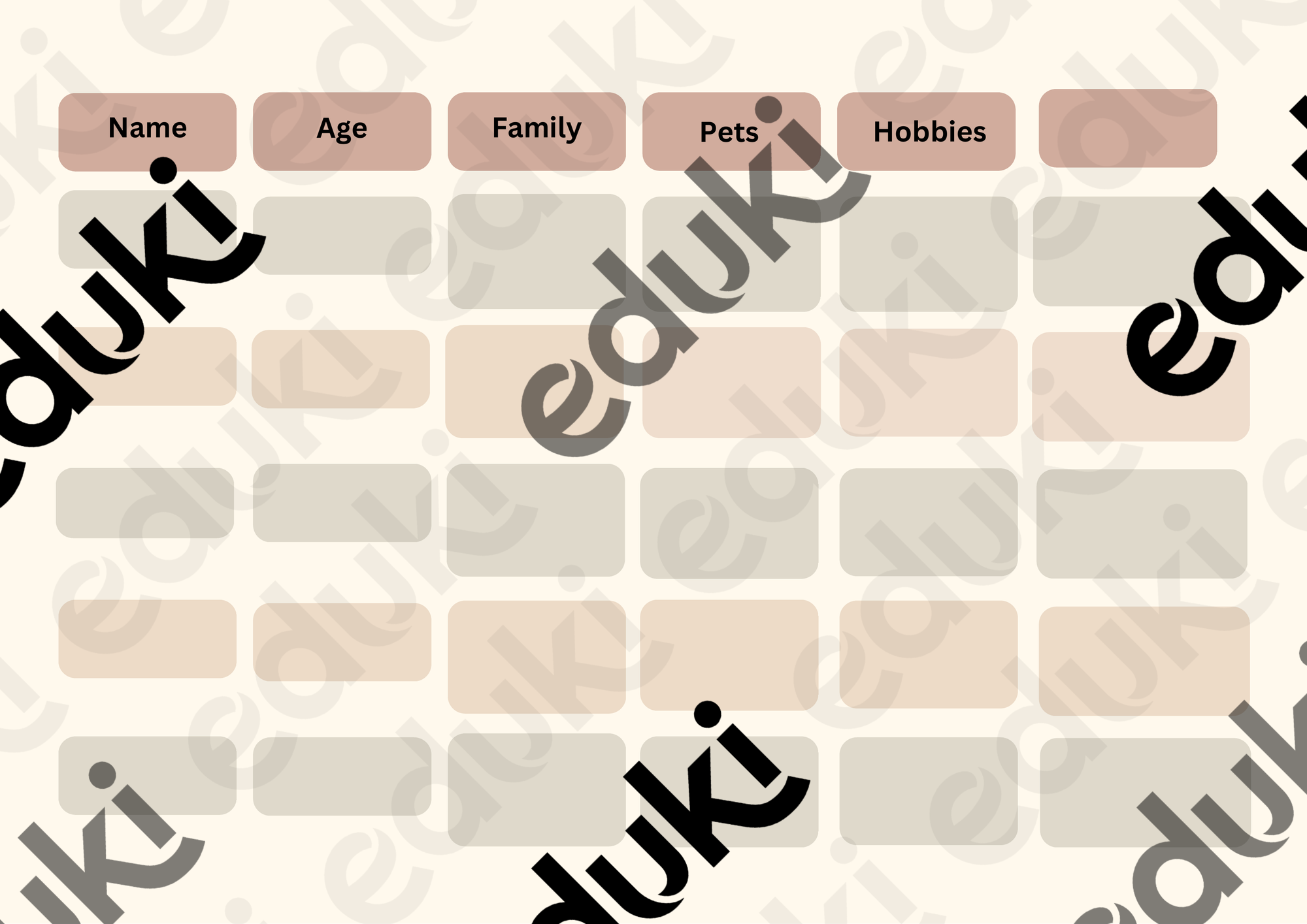 Englisch Tabelle - Questions for classmates – Unterrichtsmaterial im ...