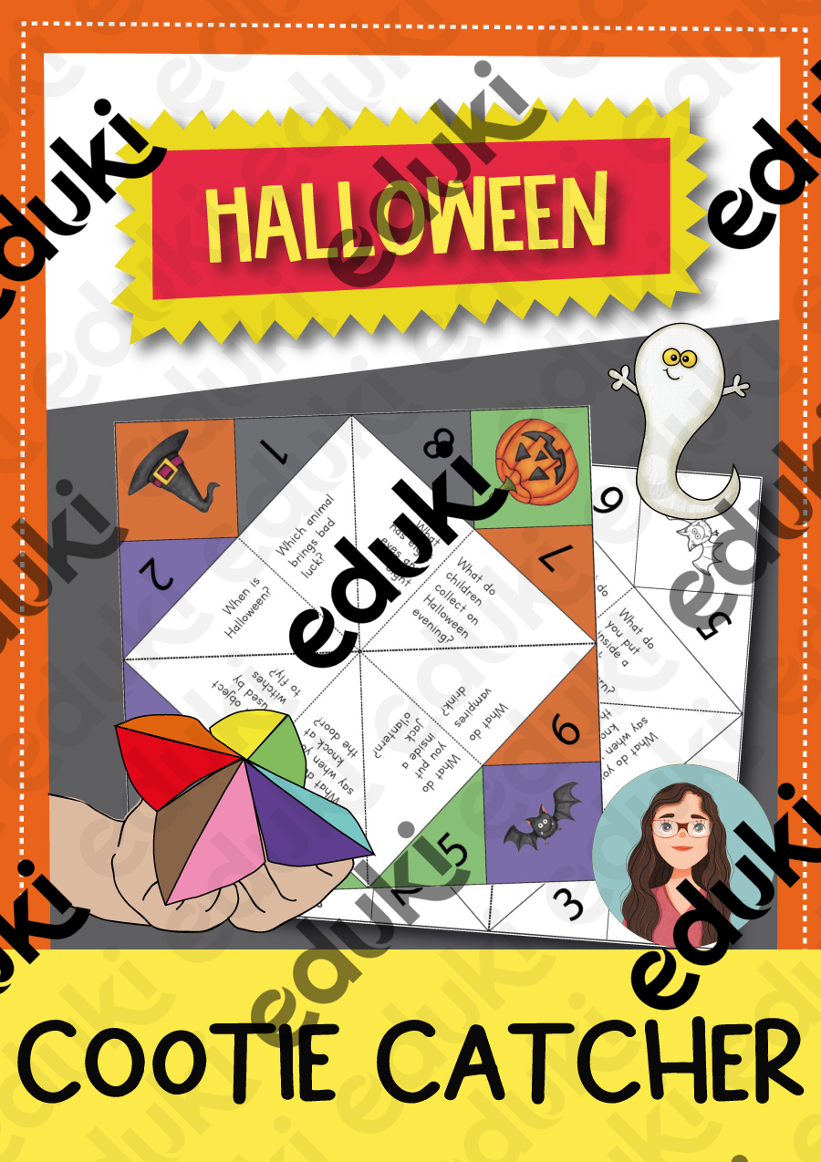 Halloween Cootie Catcher; craftivity; Spiel (Englisch ...