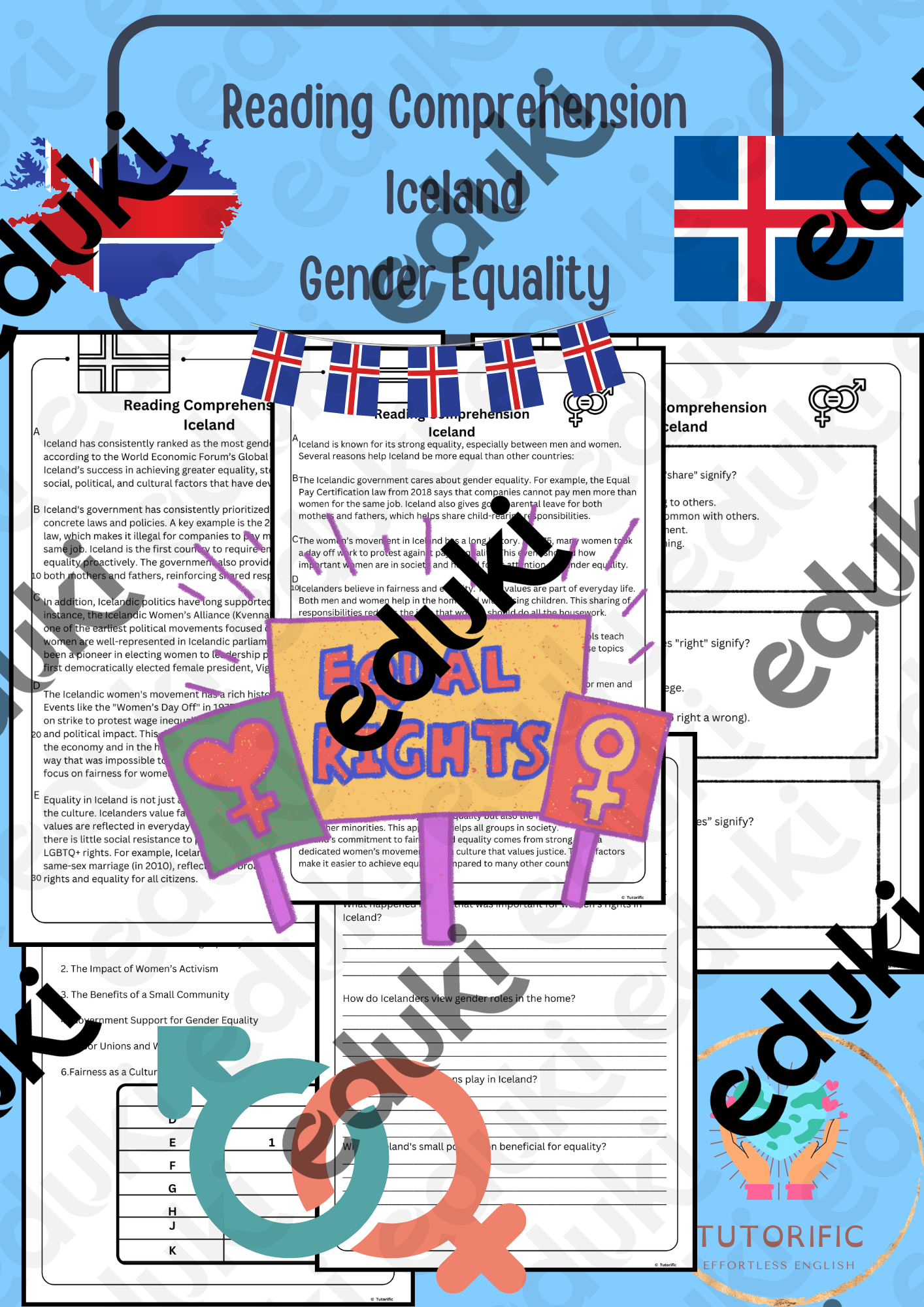 Reading Comprehension Gender Equality in Iceland - material de la ...