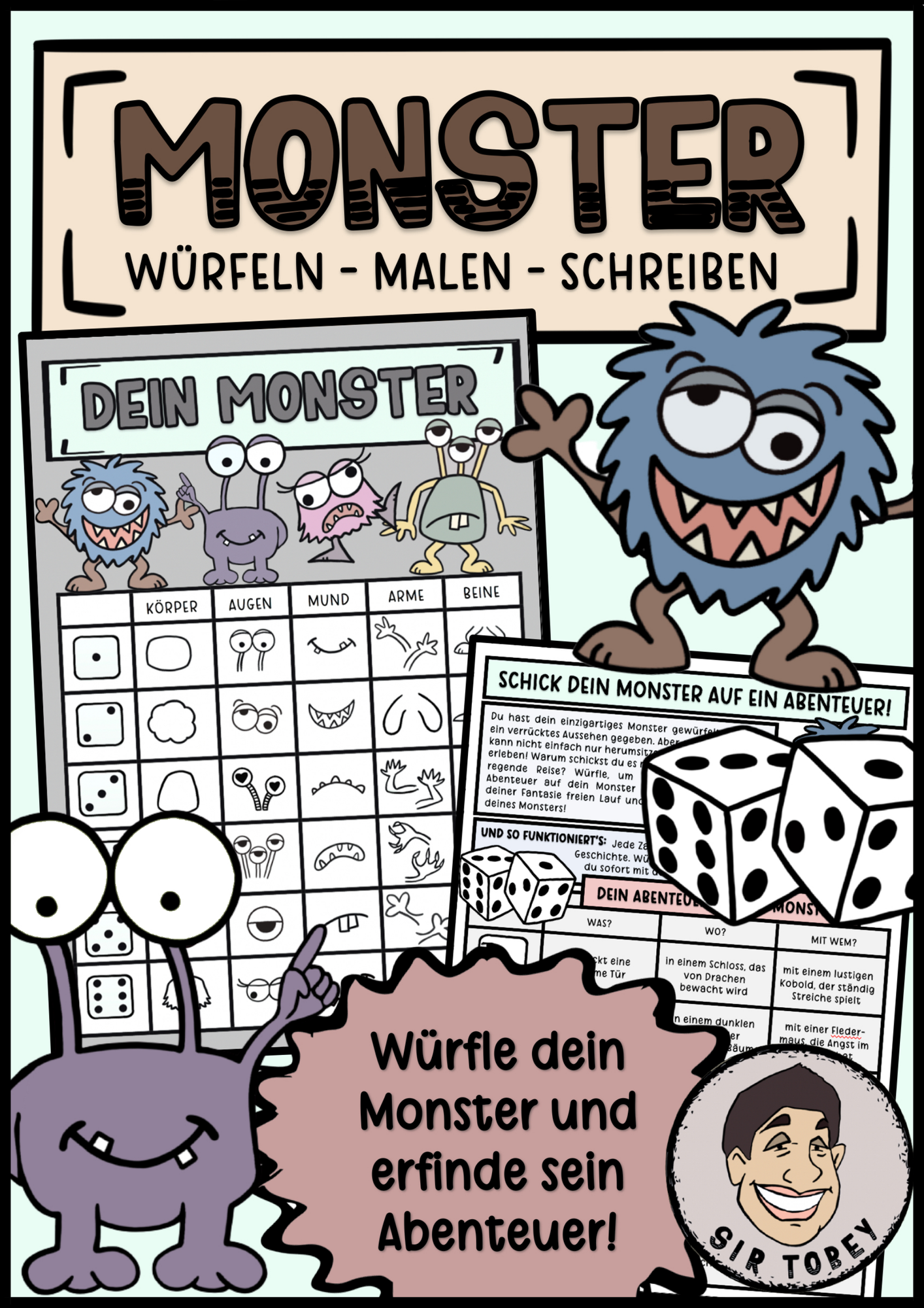 Monster würfeln & Abenteuer schreiben: Kreatives Schreiben , Deutsch ...