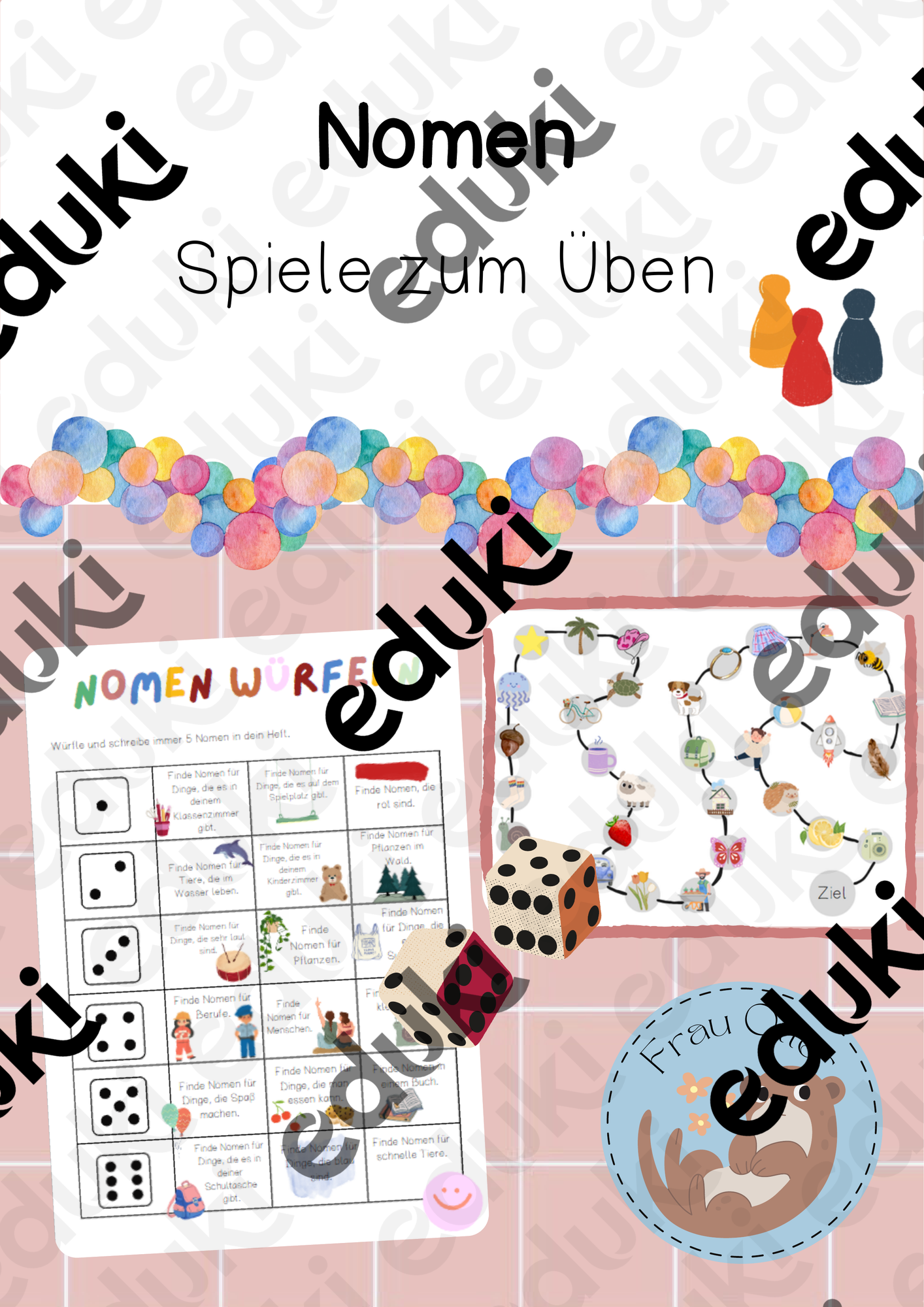 Nomen - Spiele zum Üben (Nomen würfeln und Brettspiel ...