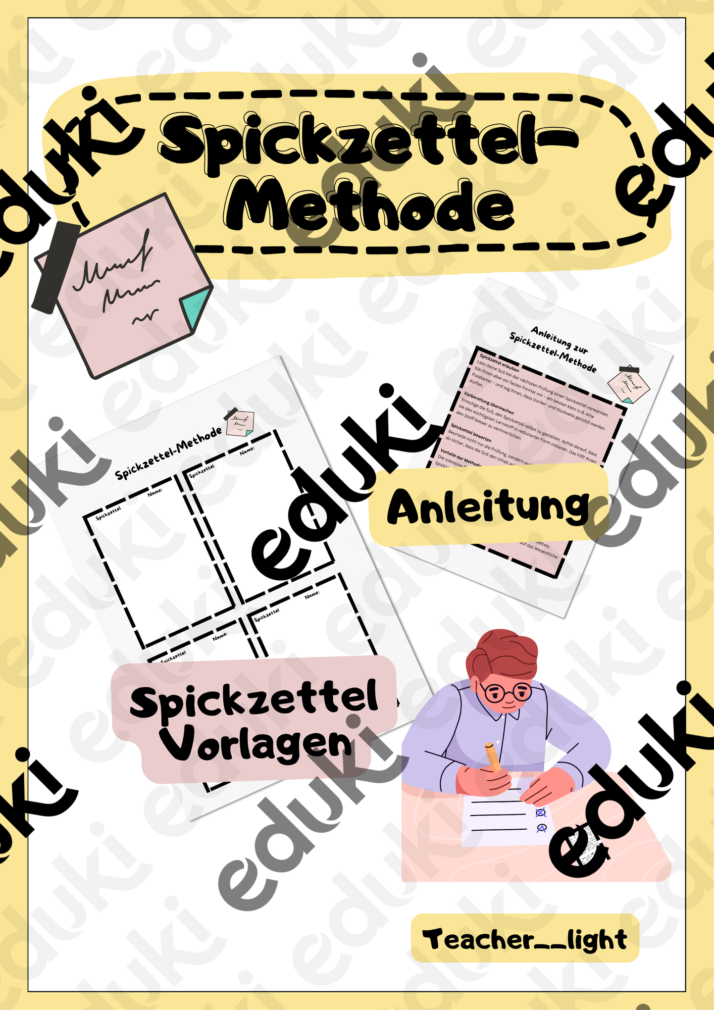 Spickzettel-Methode/ Anleitung und Vorlage – Unterrichtsmaterial im ...