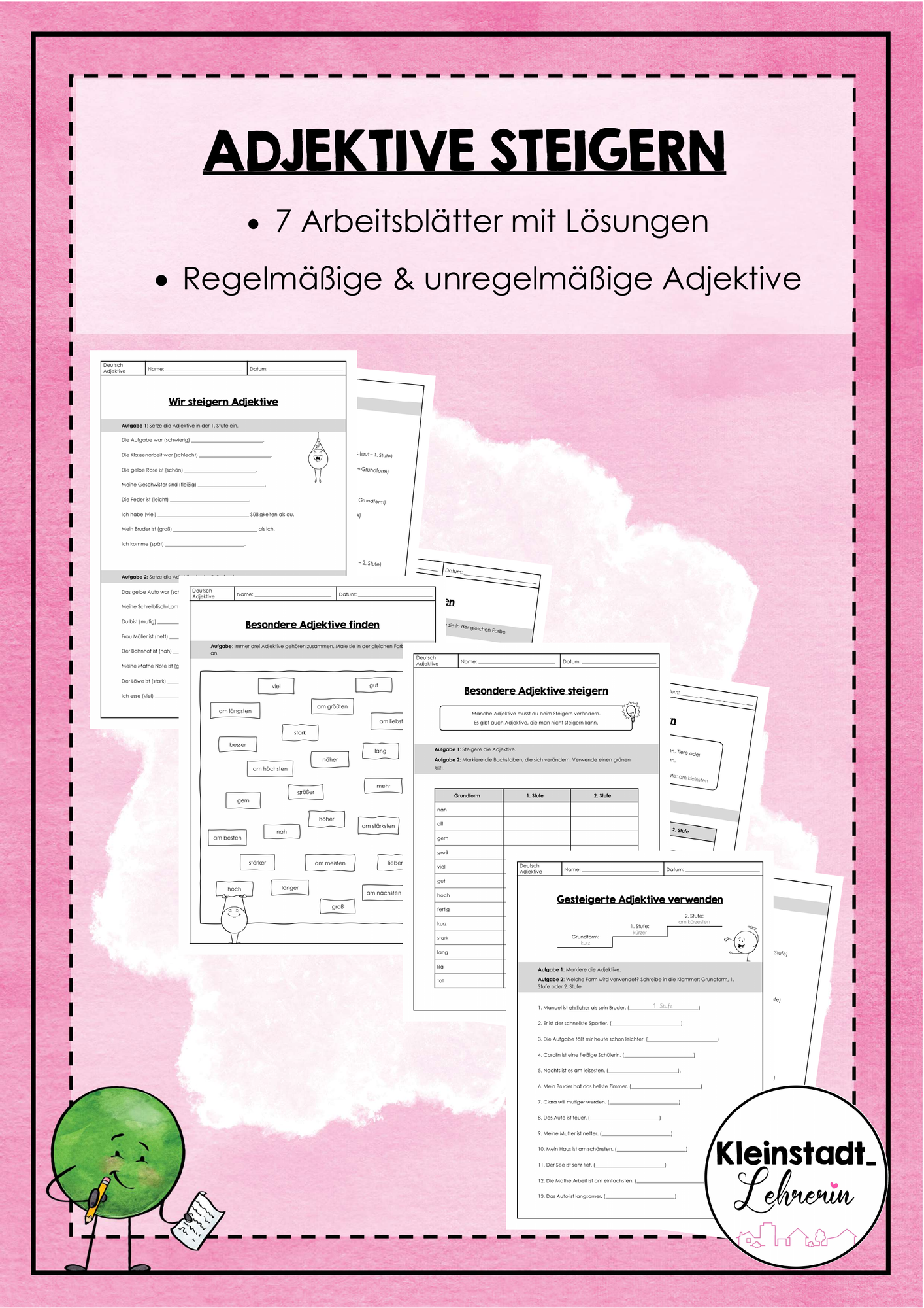 Adjektive steigern (Arbeitsblätter) – Unterrichtsmaterial im Fach Deutsch