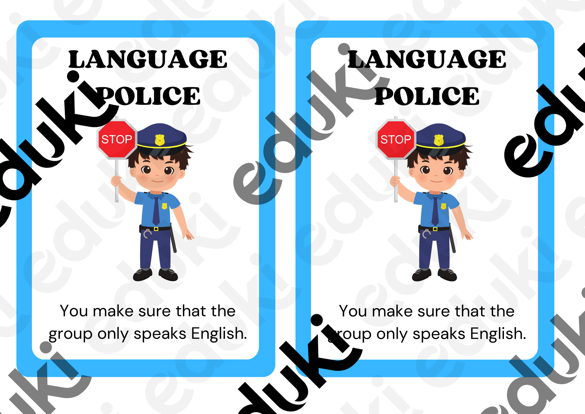 Speaking- Language Police – Unterrichtsmaterial im Fach Englisch