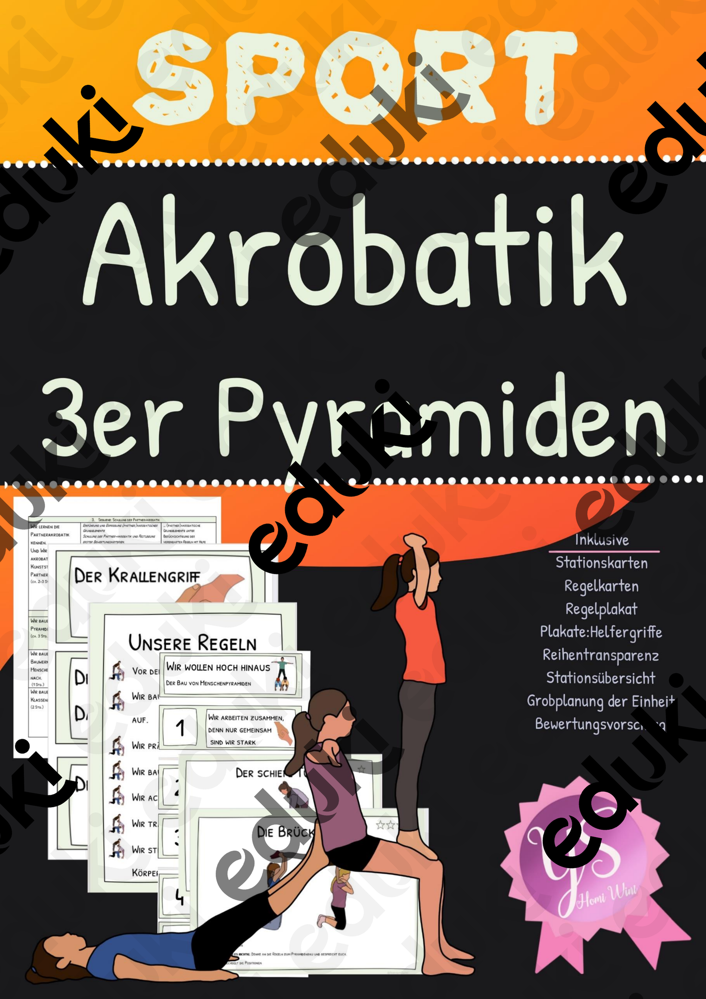 Sport: Akrobatik 3er Pyramiden im Sportunterricht – Unterrichtsmaterial ...