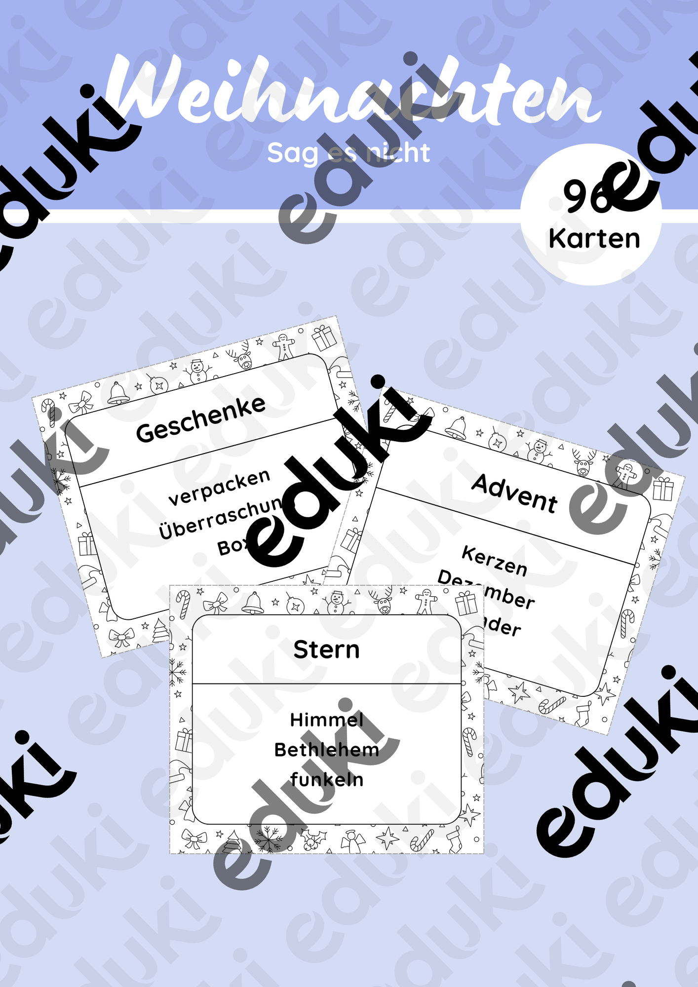 Sag es nicht - Wortschatzspiel rund um Weihnachten ...