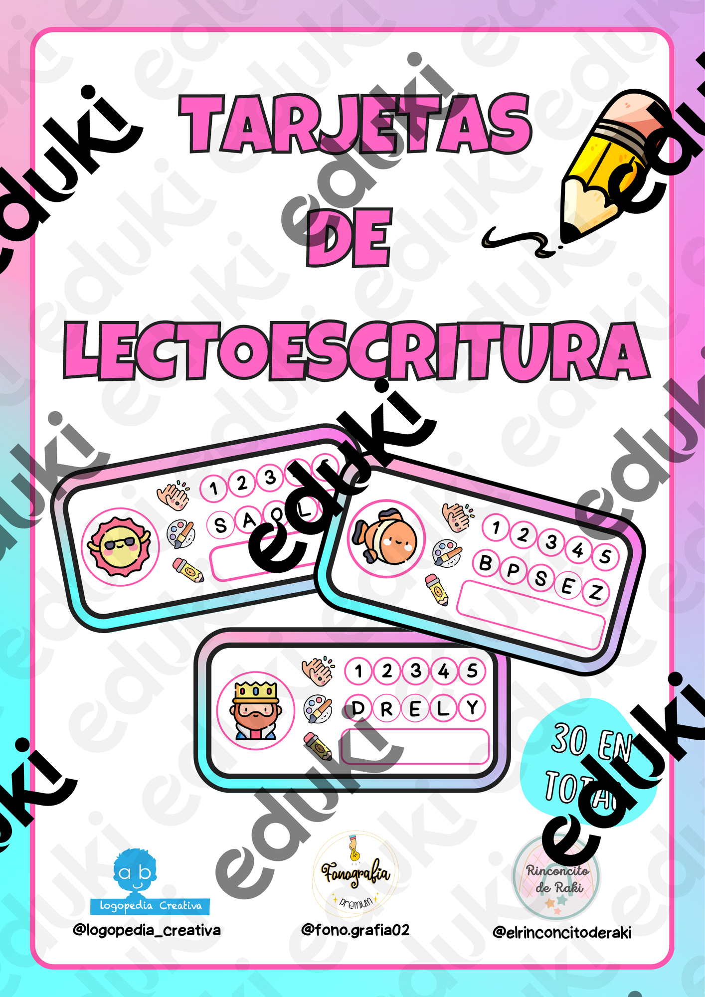 TARJETAS DE LECTOESCRITURA - material de la siguiente asignatura Lengua ...