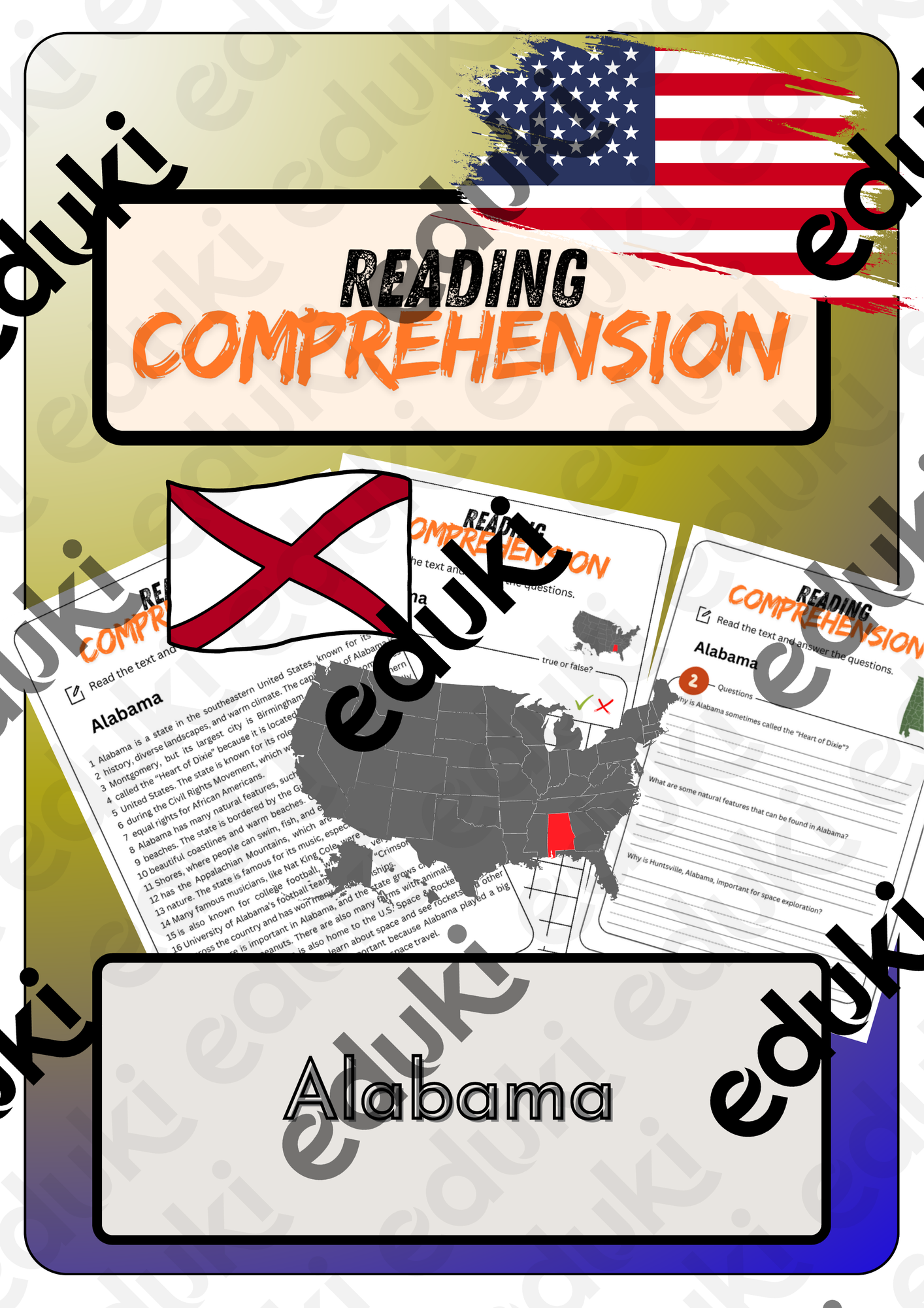 Reading Comprehension - Alabama + Solutions – Unterrichtsmaterial im ...