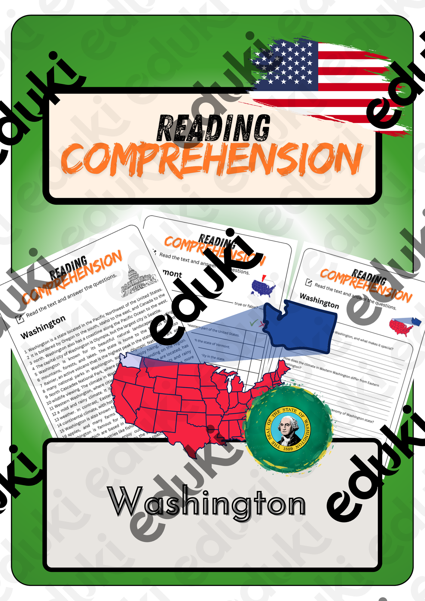 Reading Comprehension - Washington + Solutions – Unterrichtsmaterial im ...