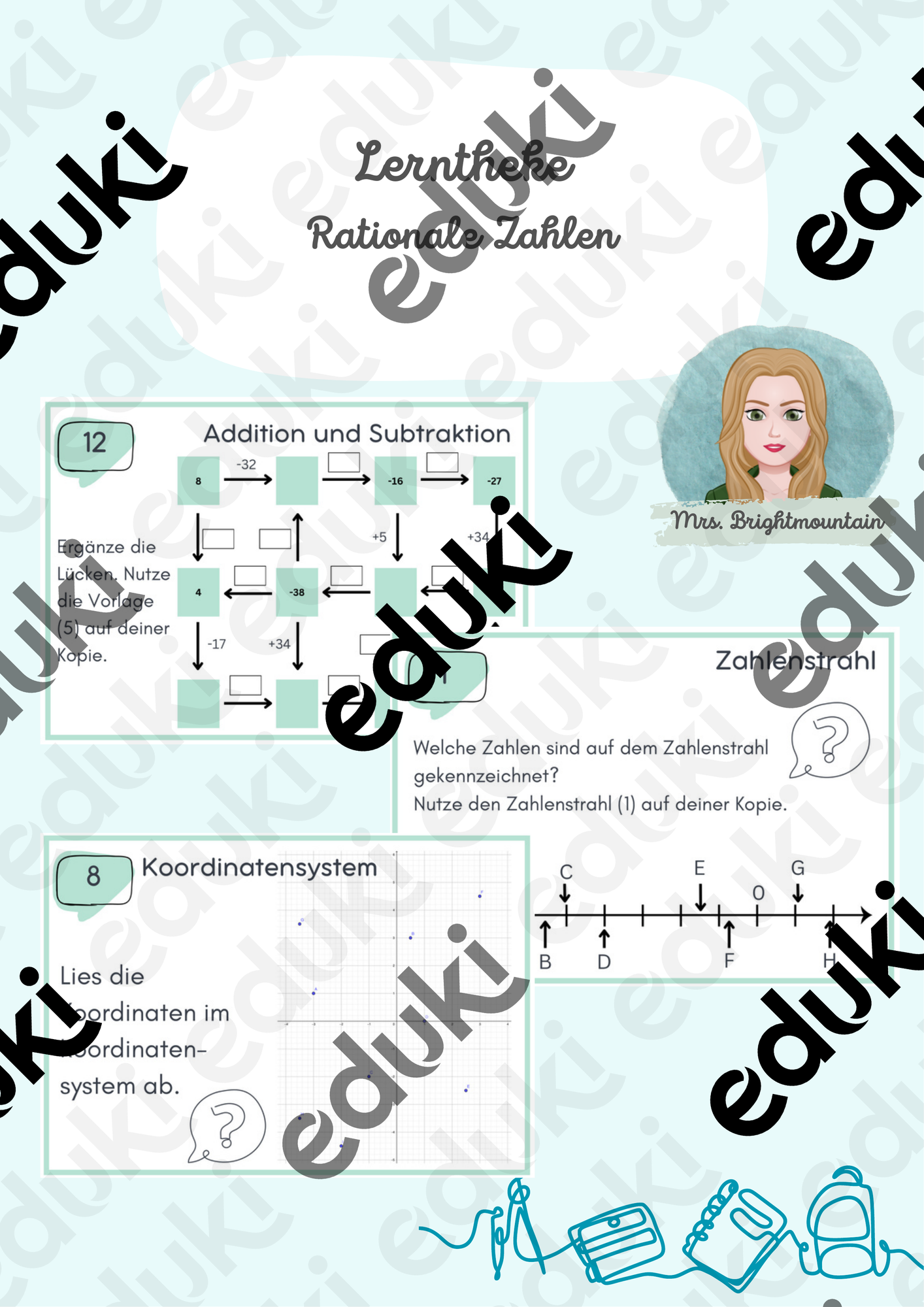 Lerntheke: Rationale Zahlen – Unterrichtsmaterial im Fach Mathematik