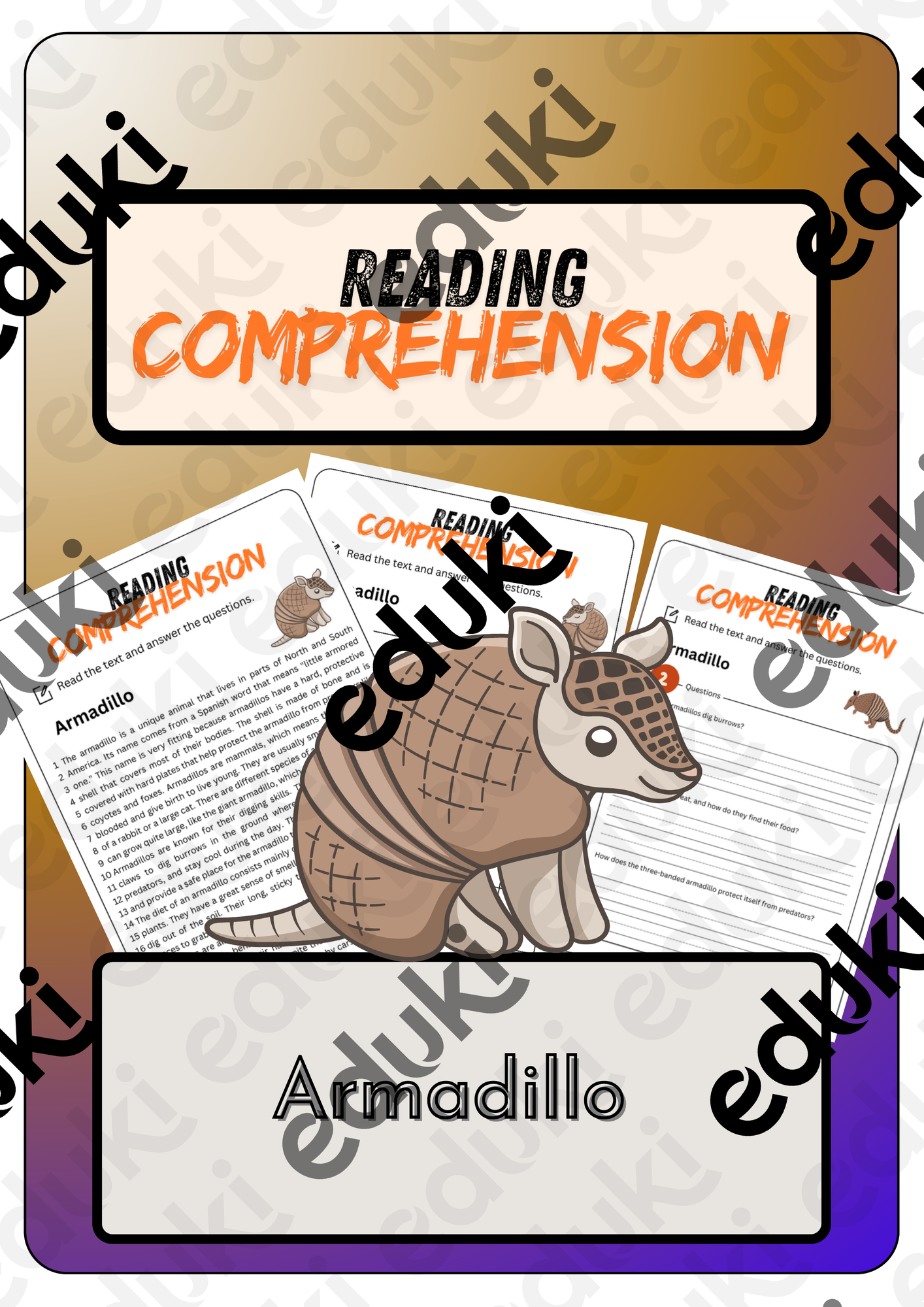 Reading Comprehension - Armadillo + Solutions – Unterrichtsmaterial im ...