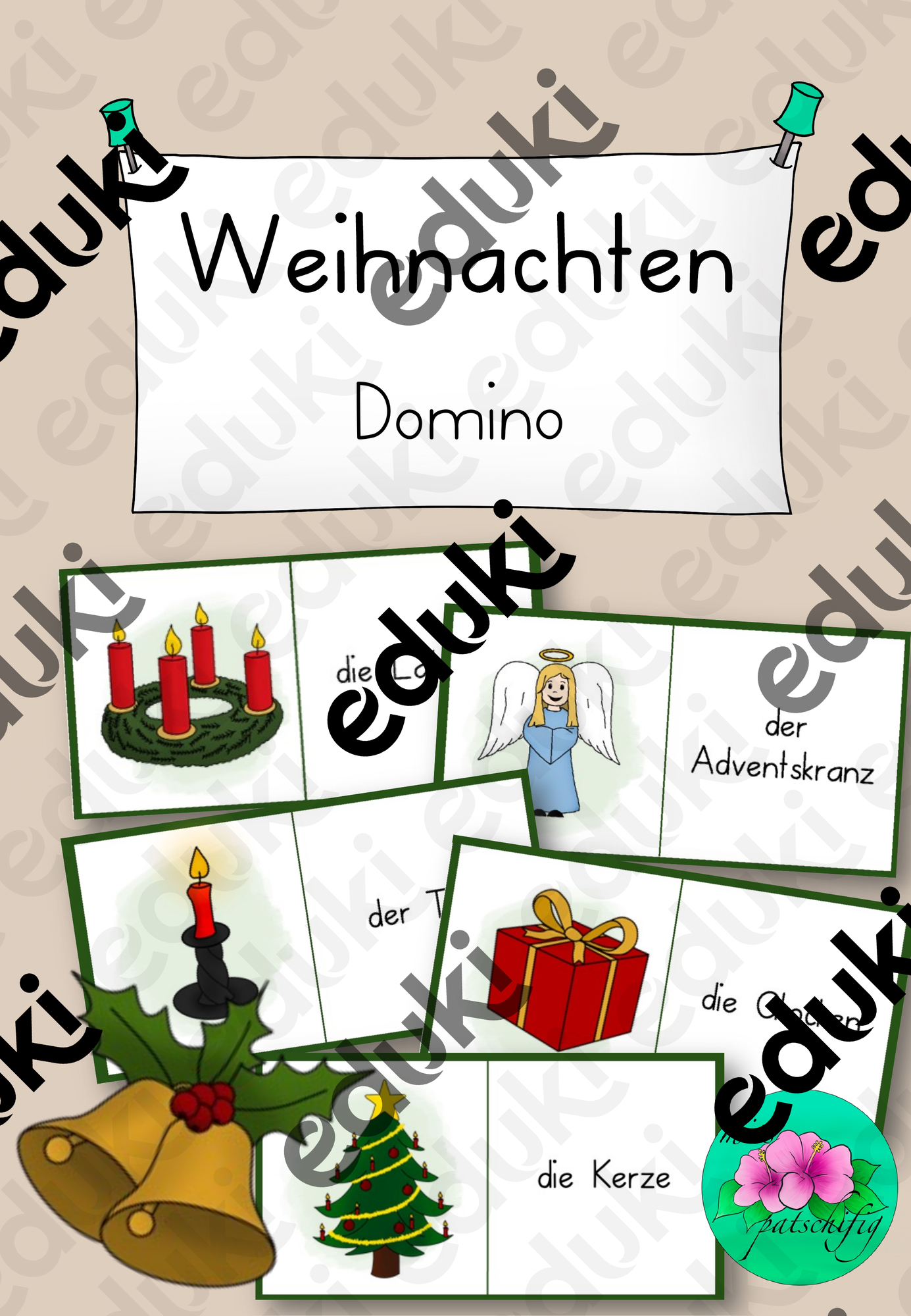 Weihnachten Domino - spielerisch Wortschatz lernen ...