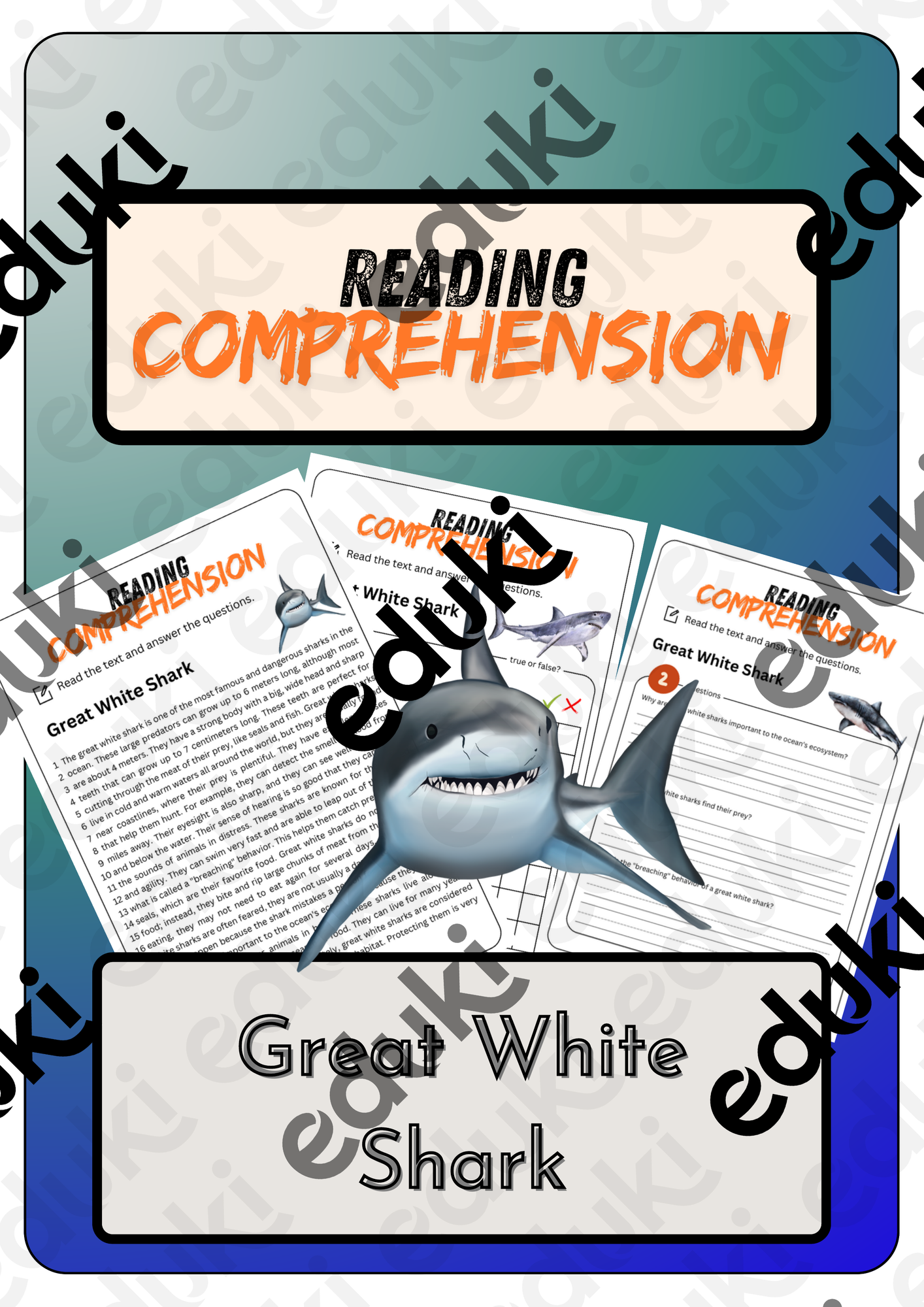 Reading Comprehension - Great White Shark + Solutions ...