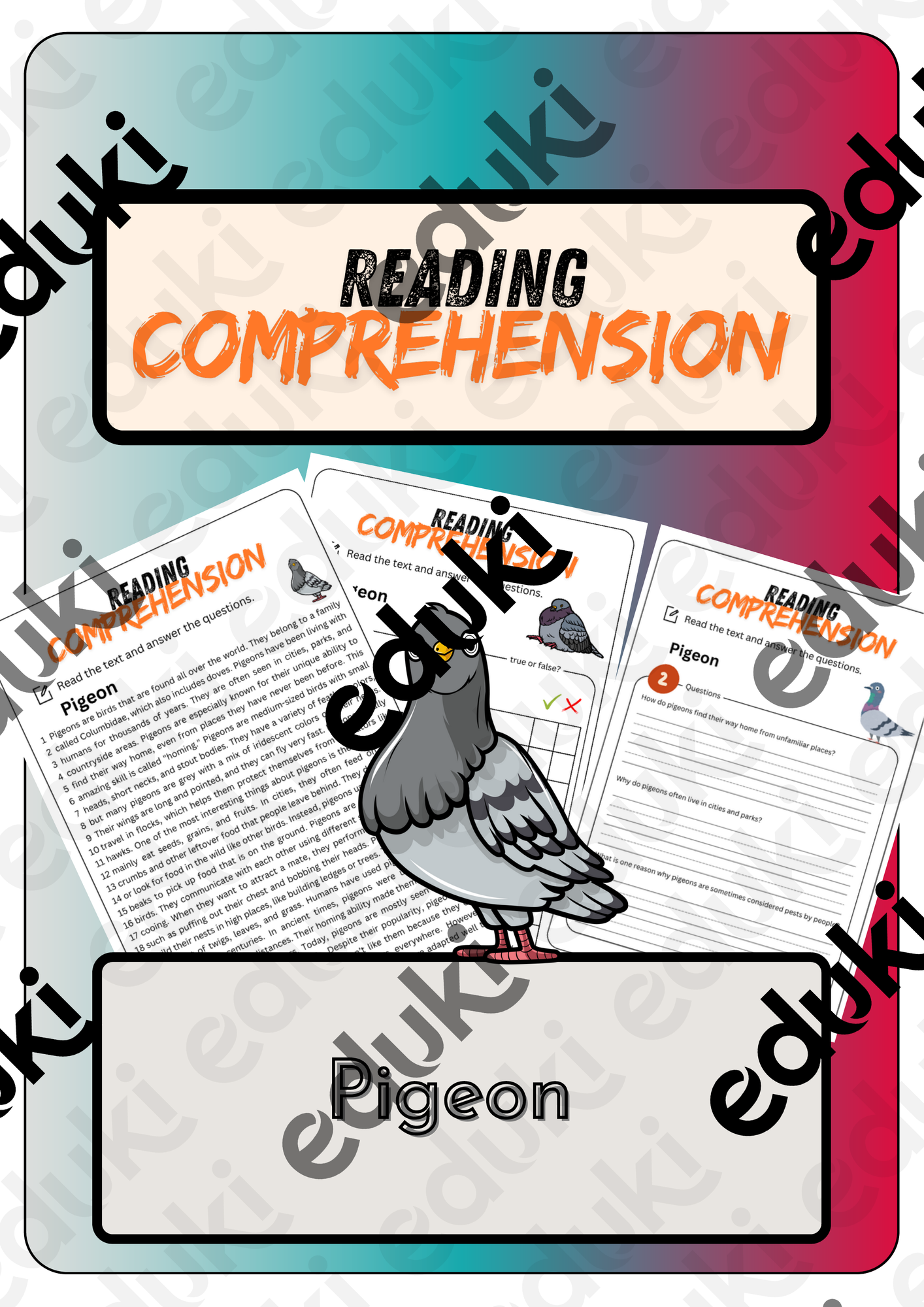 Reading Comprehension - Pigeon + Solutions – Unterrichtsmaterial im ...