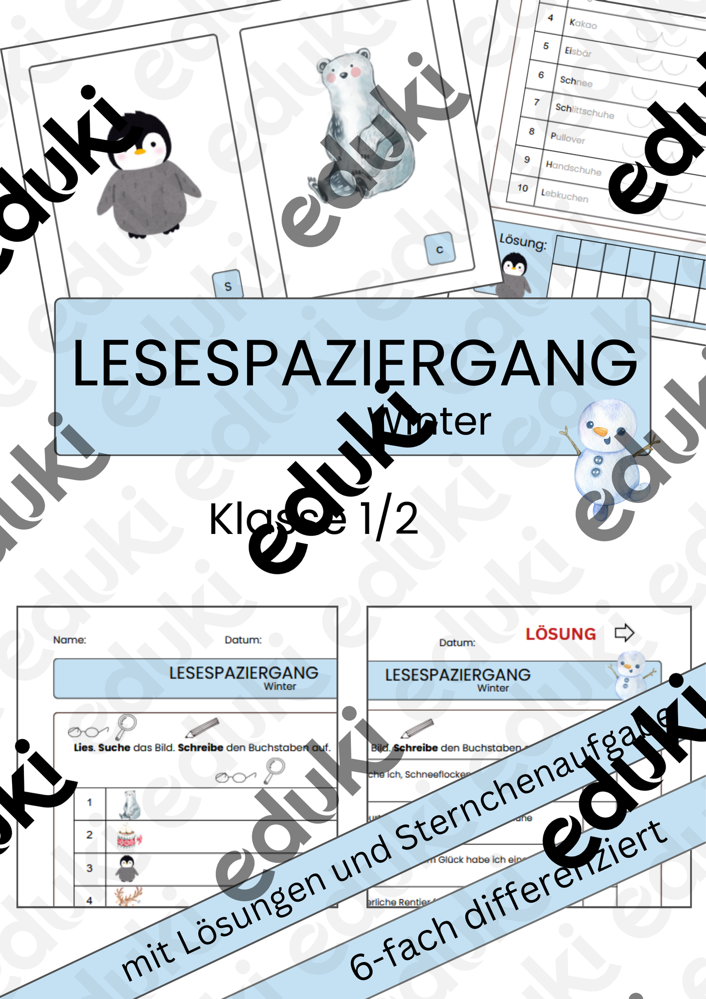 Lesespaziergang Winter Klasse 1 und 2 – Unterrichtsmaterial im Fach Deutsch