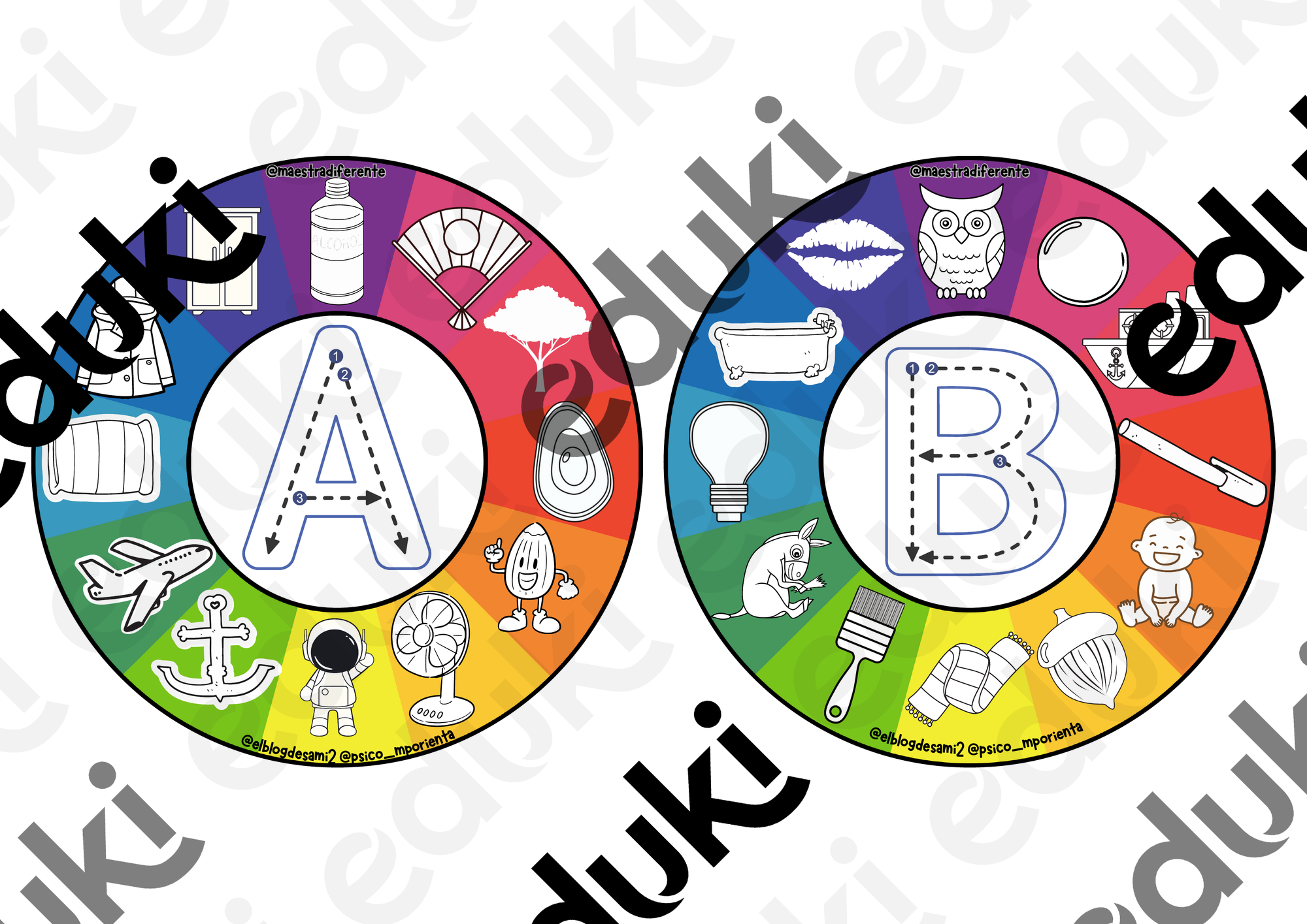 RUEDAS COLORES ABECEDARIO - material didáctico de las asignaturas ...