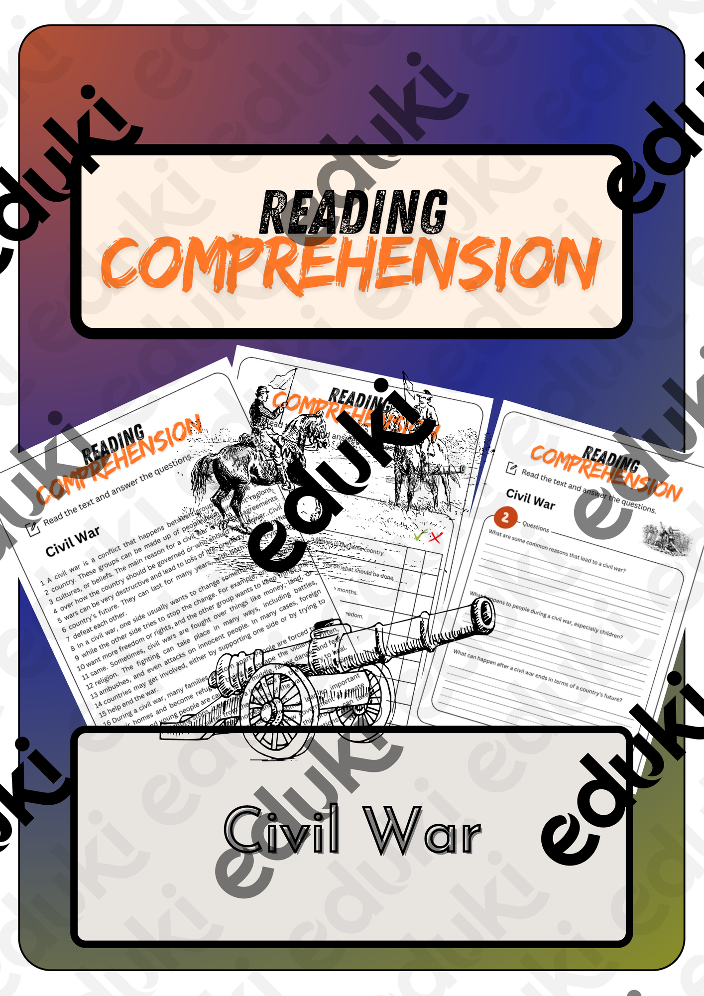 Reading Comprehension - Civil War + Solutions – Unterrichtsmaterial im ...