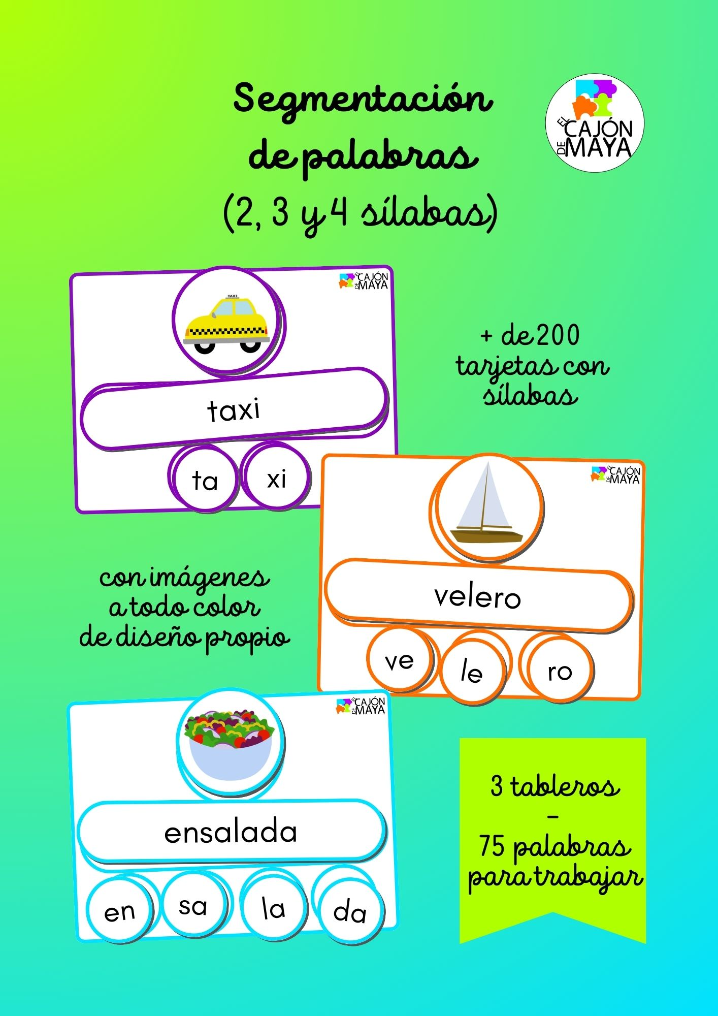 Juego para segmentar palabras (lectoescritura) - material de la ...