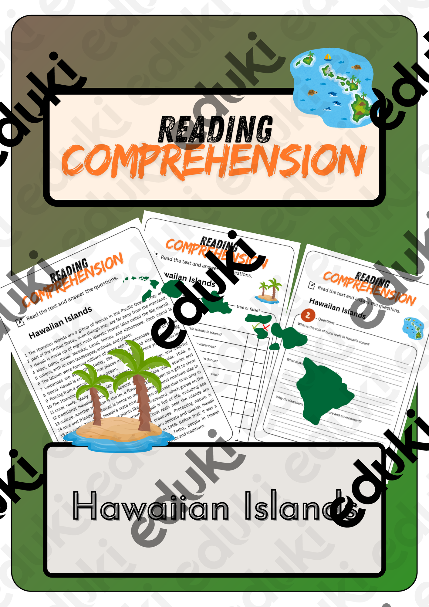 Reading Comprehension - Hawaiian Islands + Solutions ...