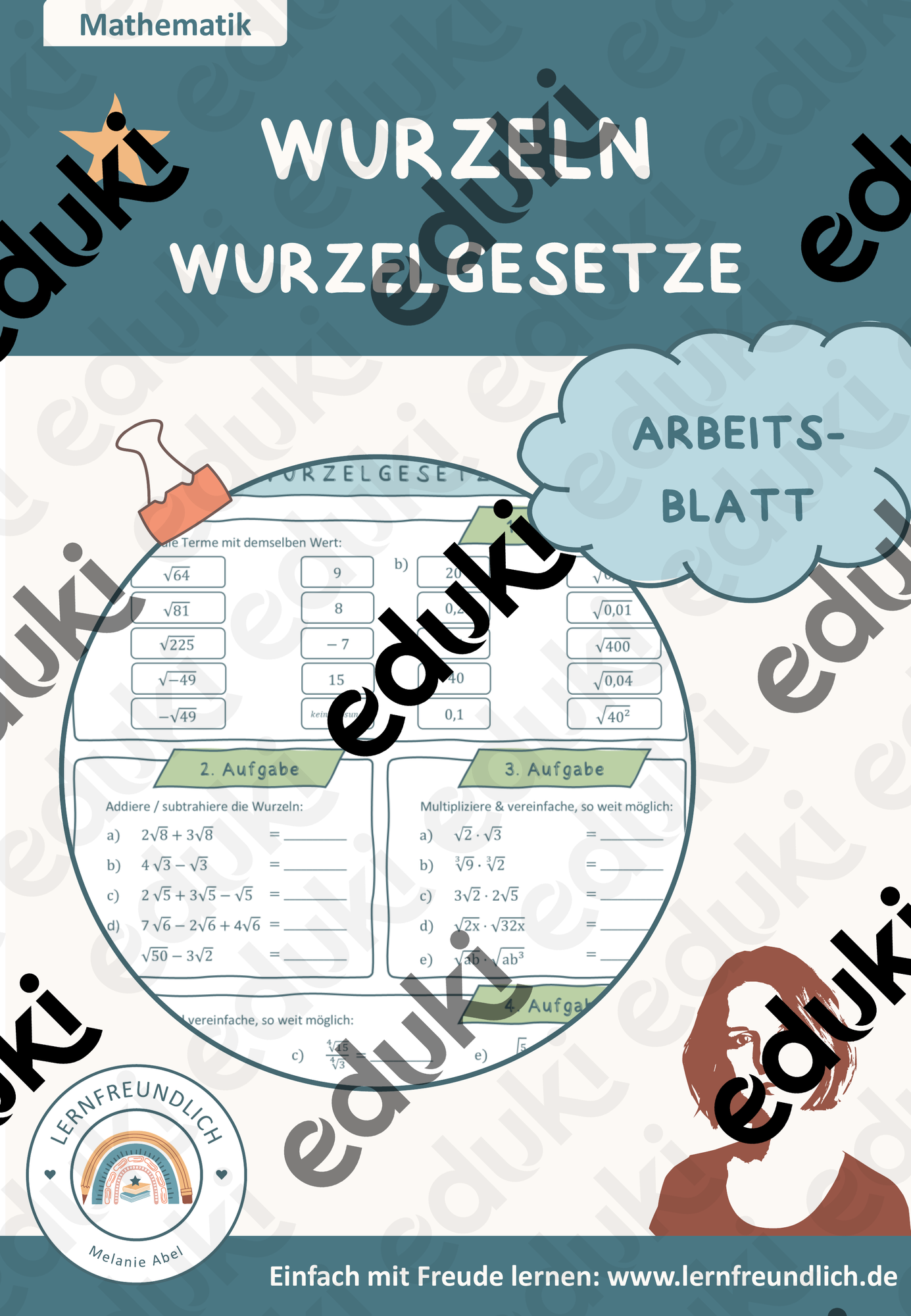 Arbeitsblatt Wurzelgesetze – Unterrichtsmaterial im Fach Mathematik