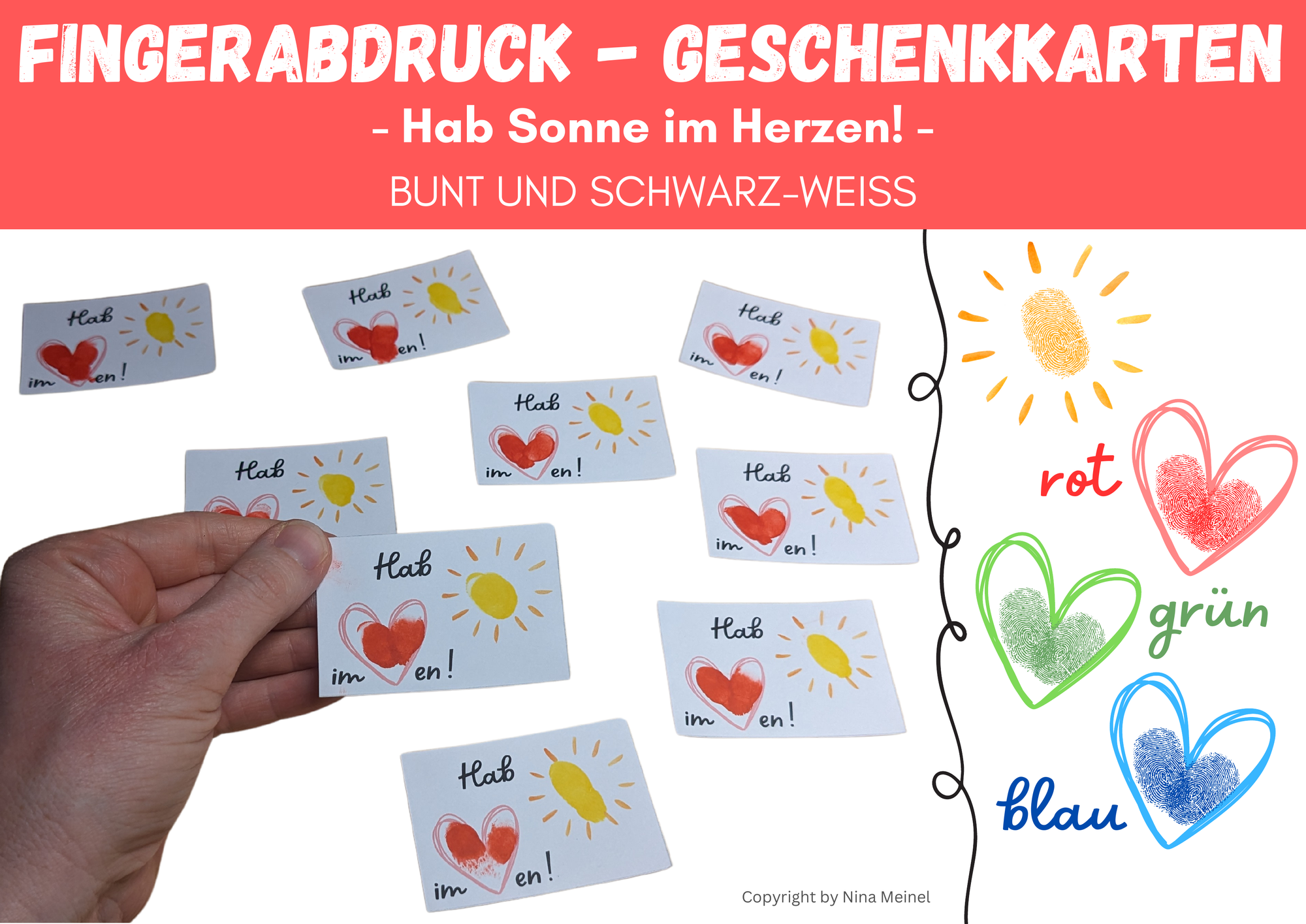 Fingerabdruck - Sonne im Herzen, Geschenk – Unterrichtsmaterial im Fach ...