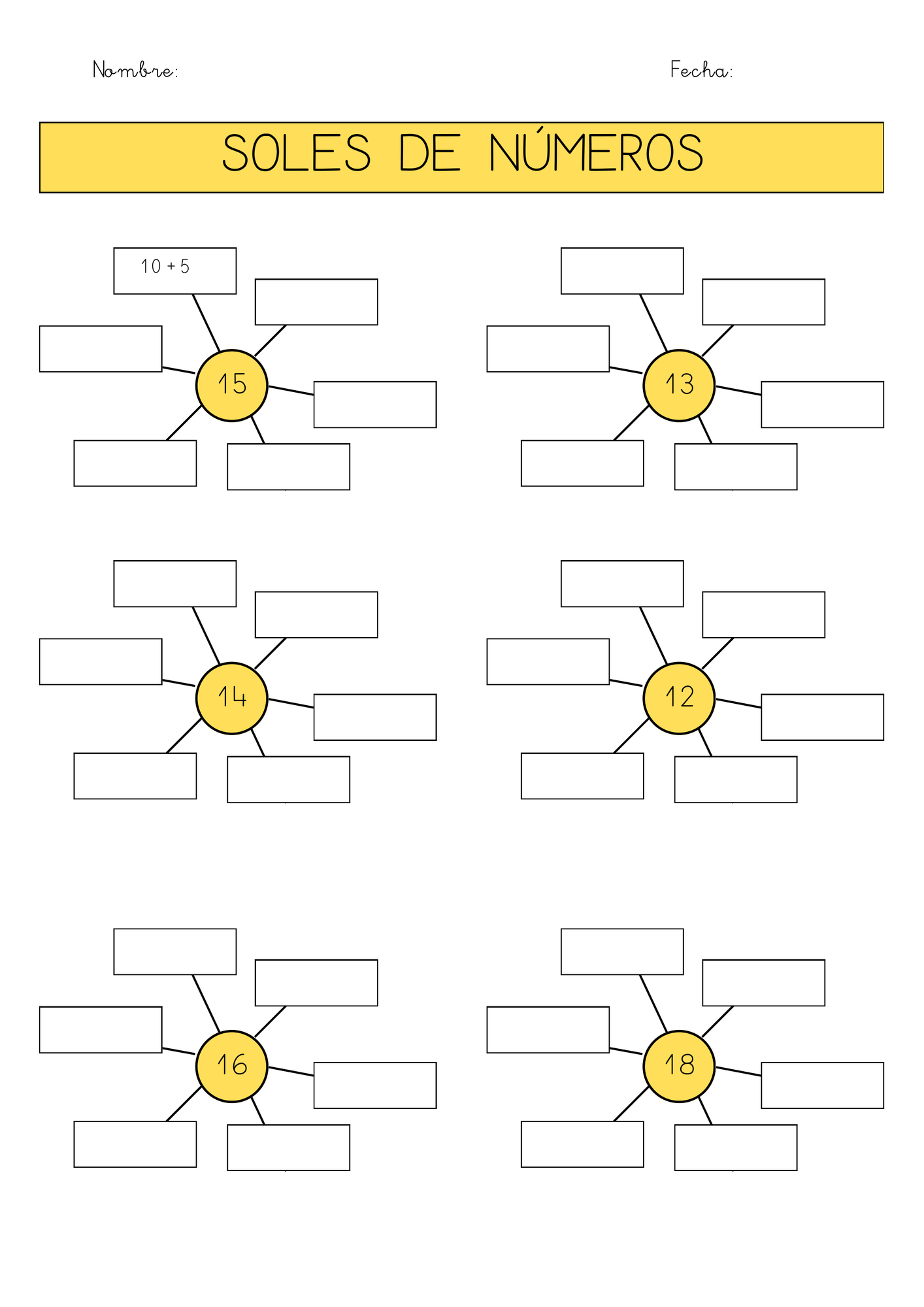 Construcción numérica: Soles de números. - material de la siguiente ...