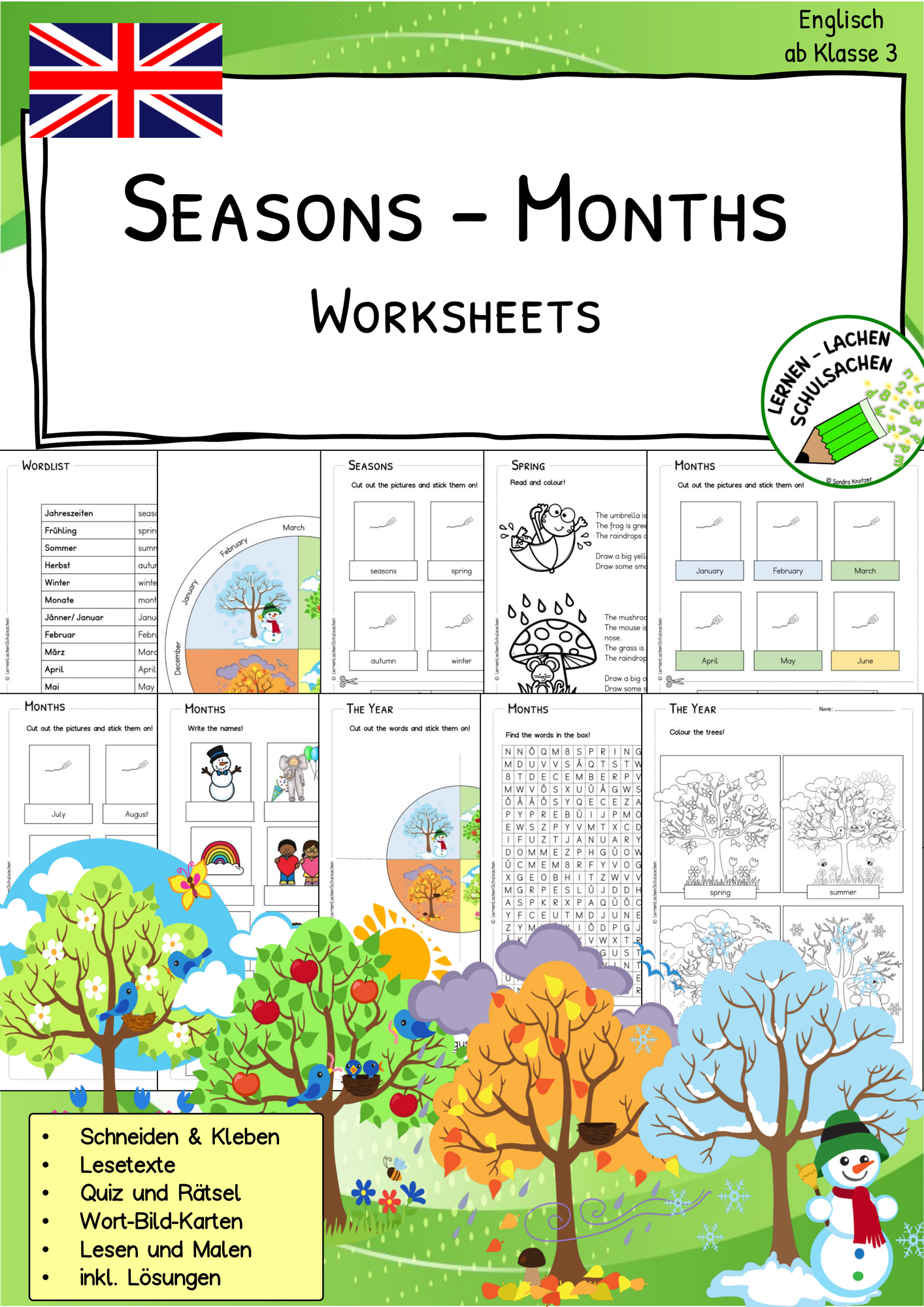 Jahreszeiten & Monate -ENGLISCHunterricht - Seasons-Months ...