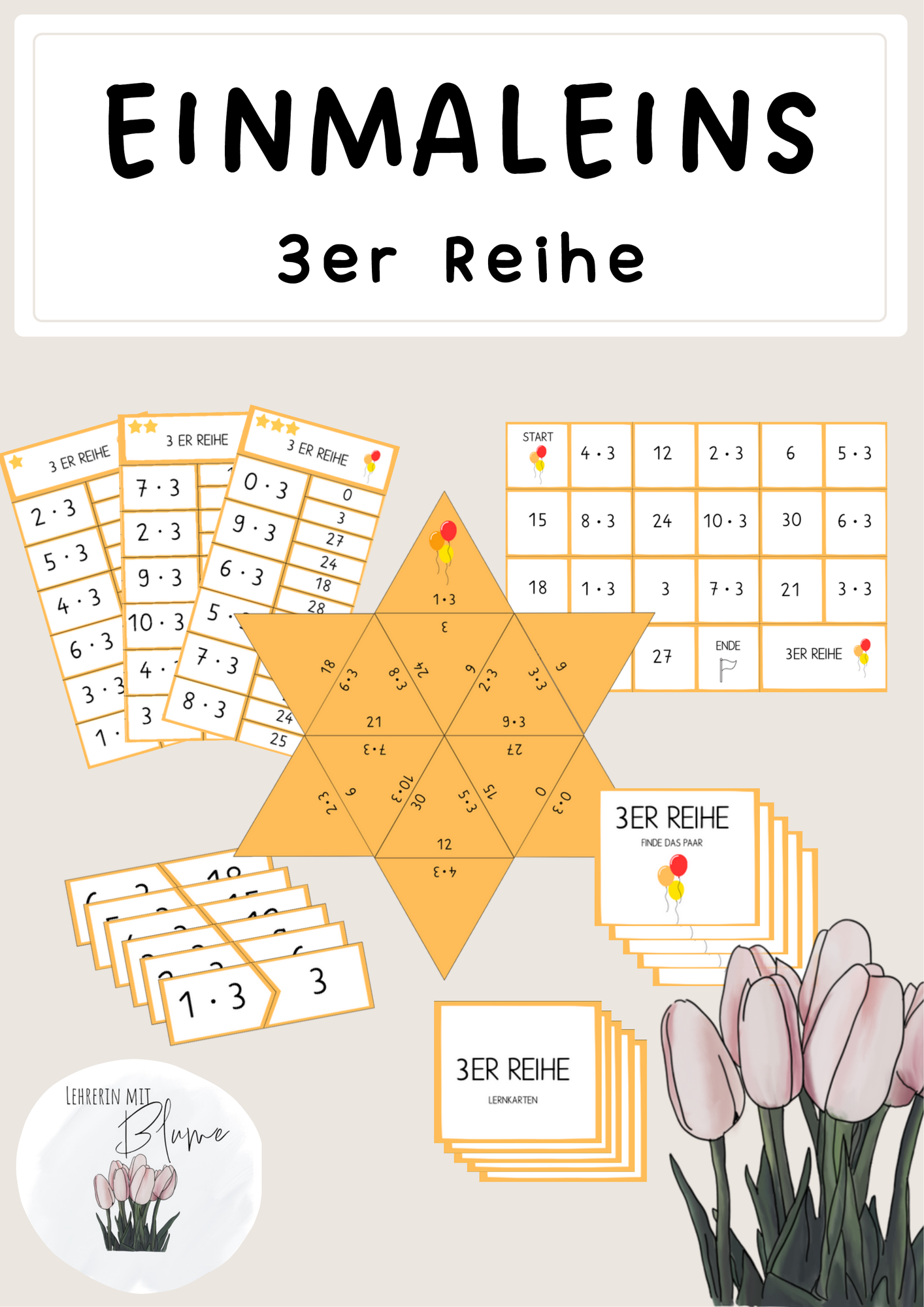 Einmaleins Spiele - 3er Reihe – Unterrichtsmaterial im Fach Mathematik