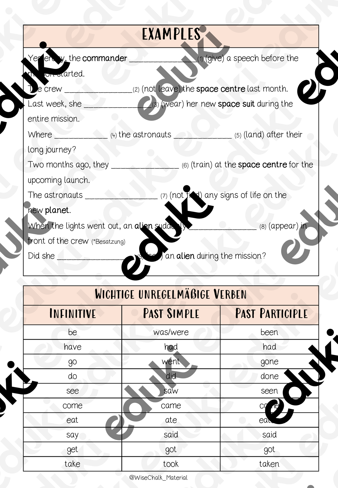 PAST SIMPLE + TIME MARKERS – Unterrichtsmaterial im Fach Englisch