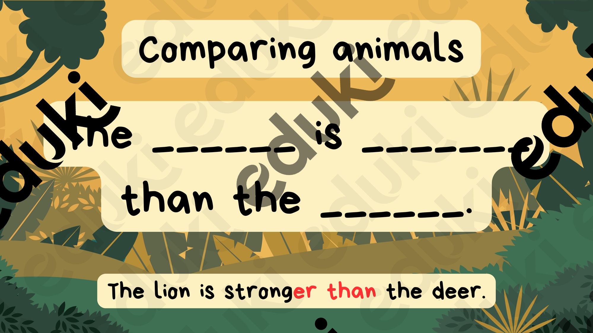 Posters comparatives & superlatives with wild animals - material de la ...