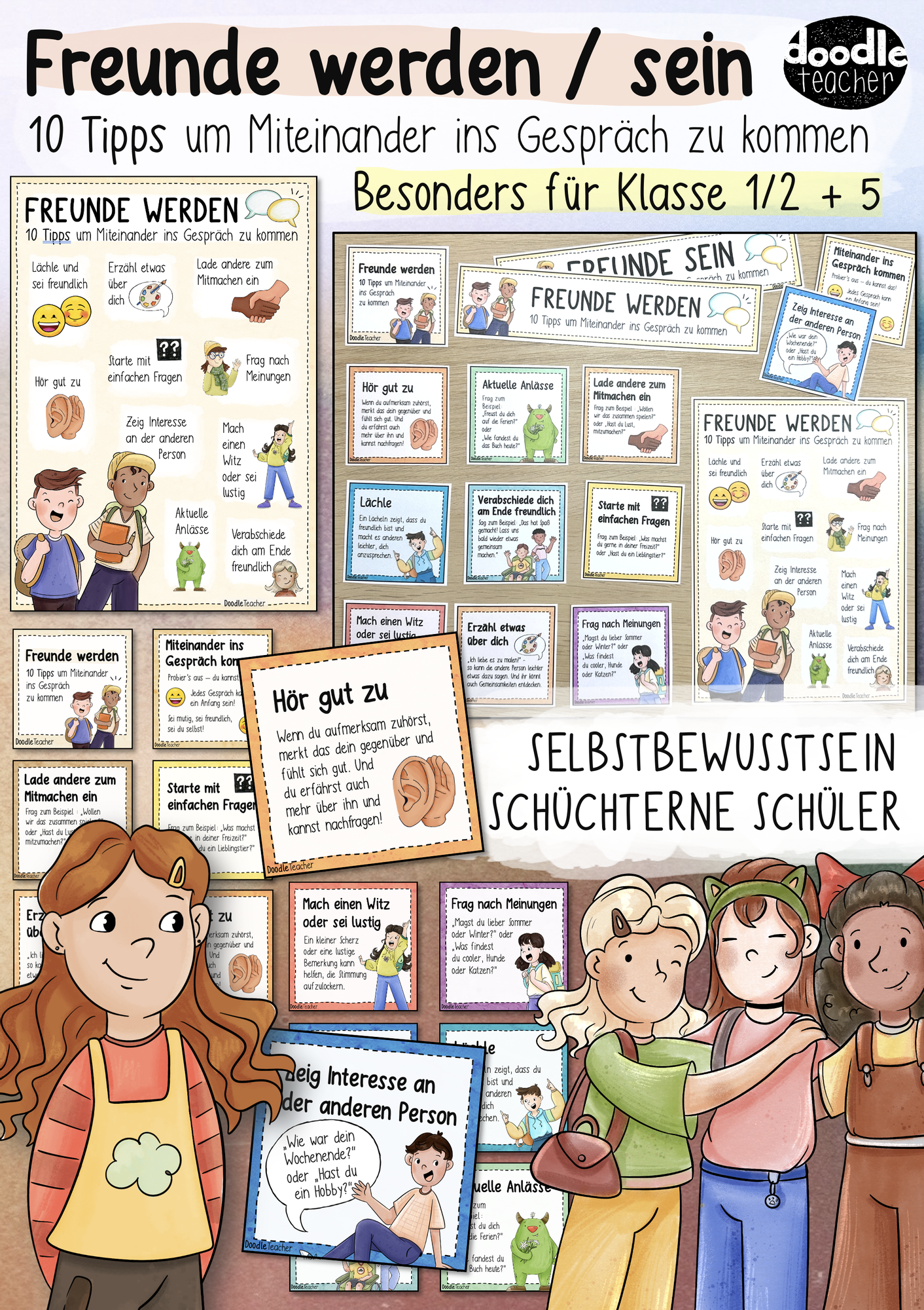 10 Tipps für neue Freundschaften / Freunde (Klasse 1/2 + 5) / soziales ...