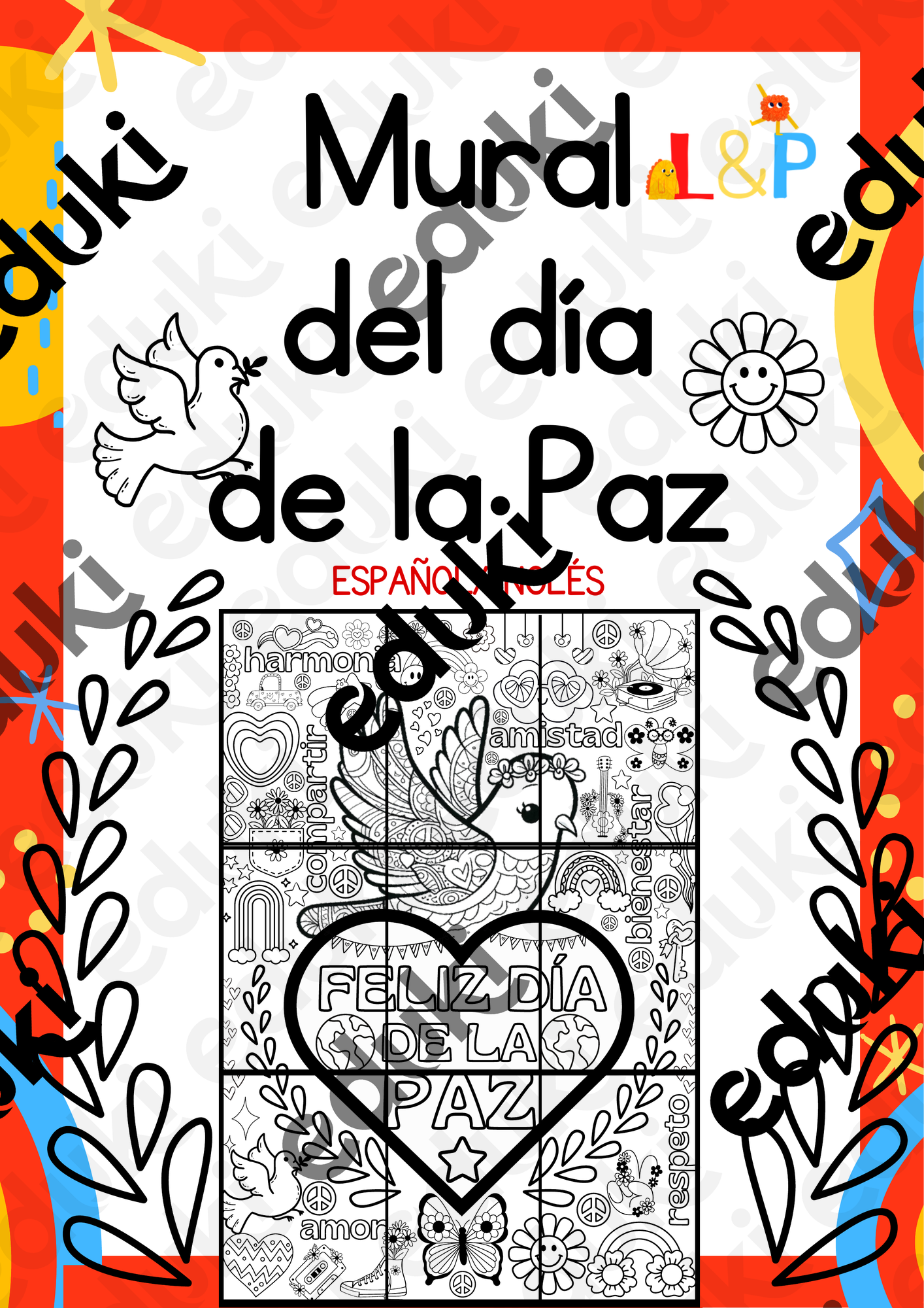 Mural colaborativo del día de la Paz - material de la siguiente ...