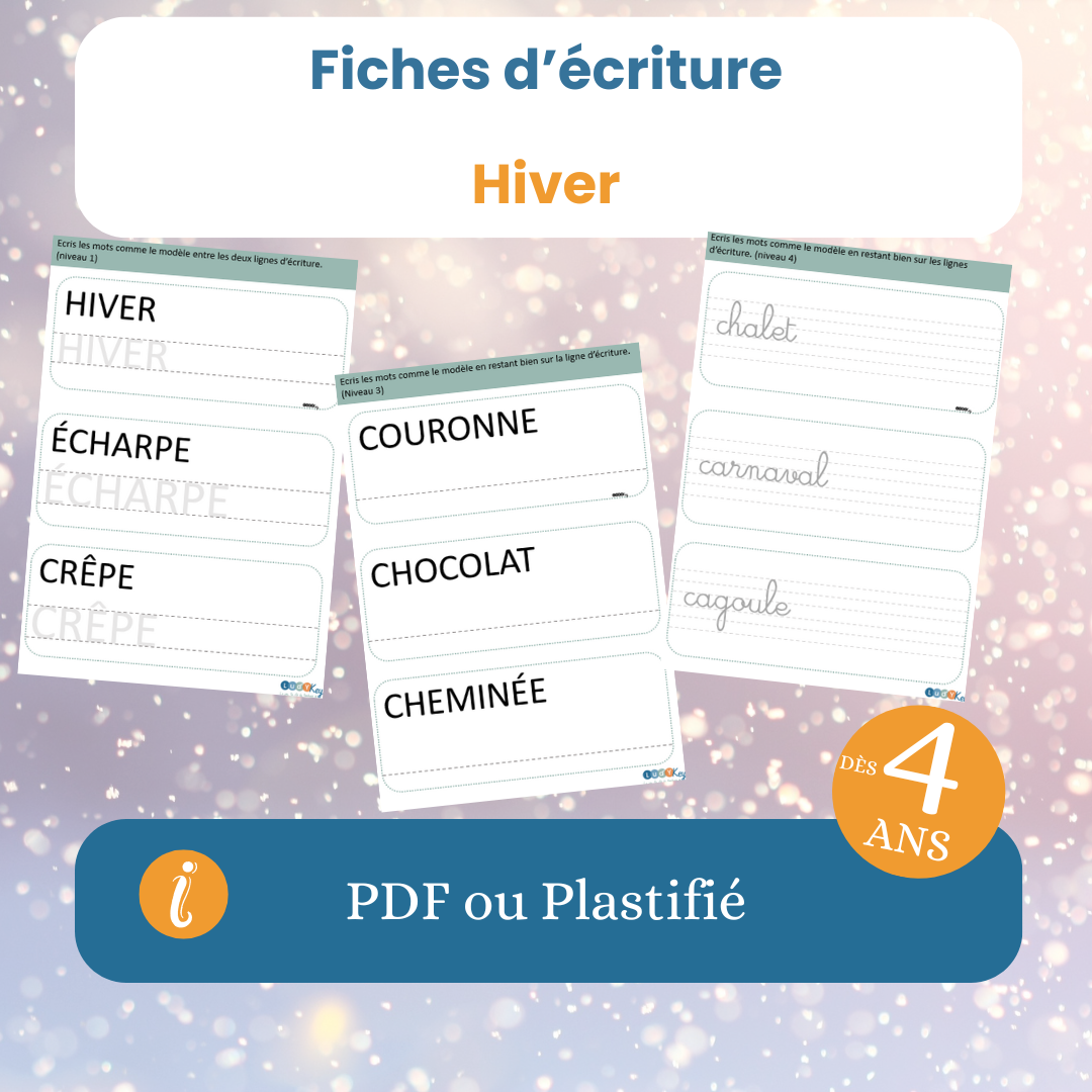 Fiches d’écriture hiver – PDF à imprimer - Ressource pédagogique pour ...