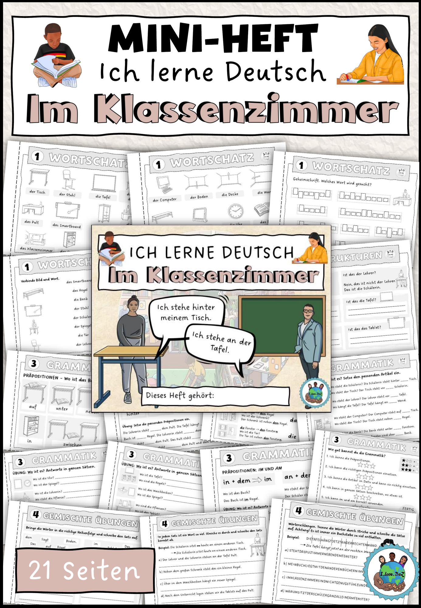 Mini-Heft - Ich lerne Deutsch - Im Klassenzimmer - Selbstlernheft für ...