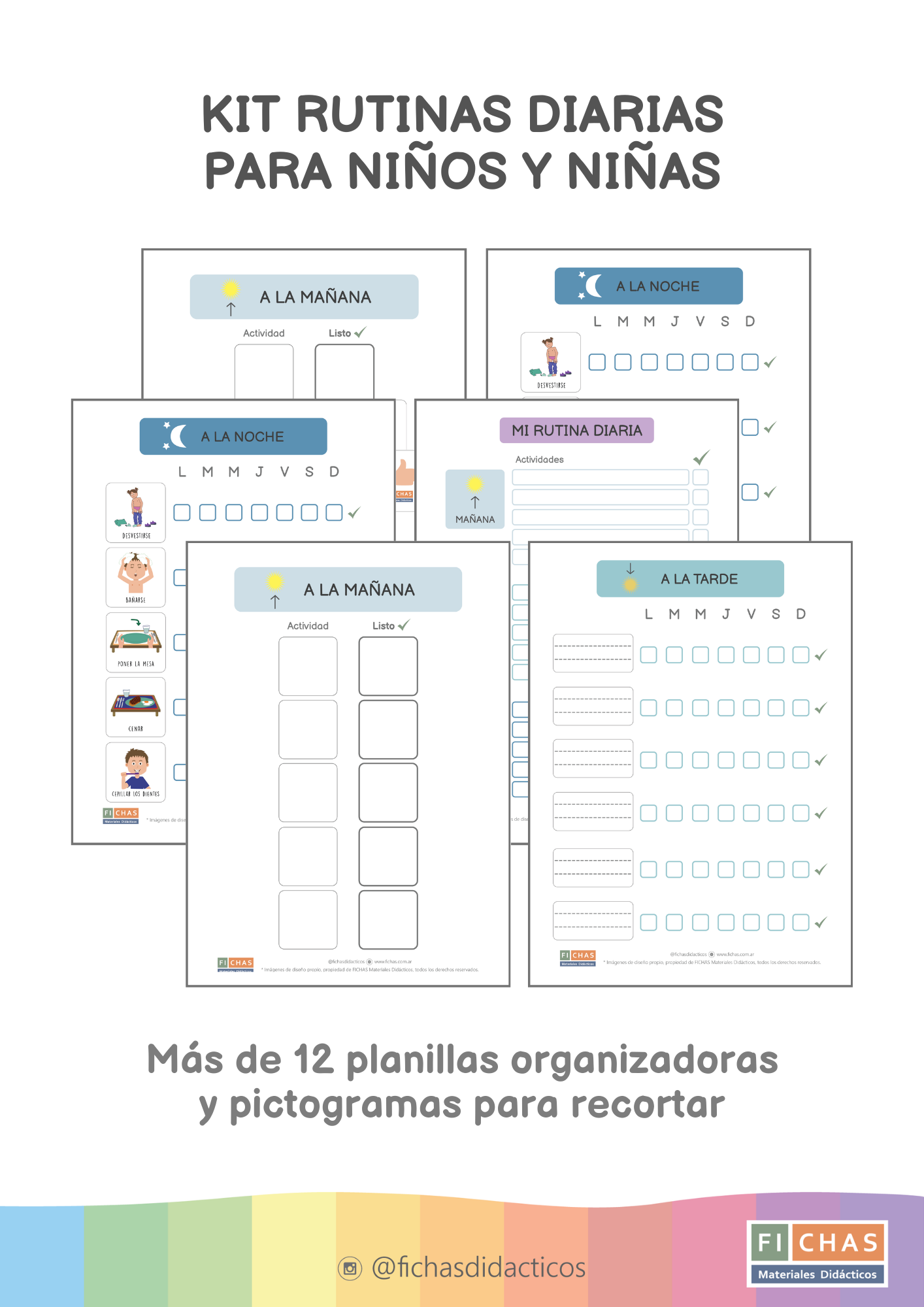 Kit rutinas diarias para niños y niñas - material de la siguiente ...